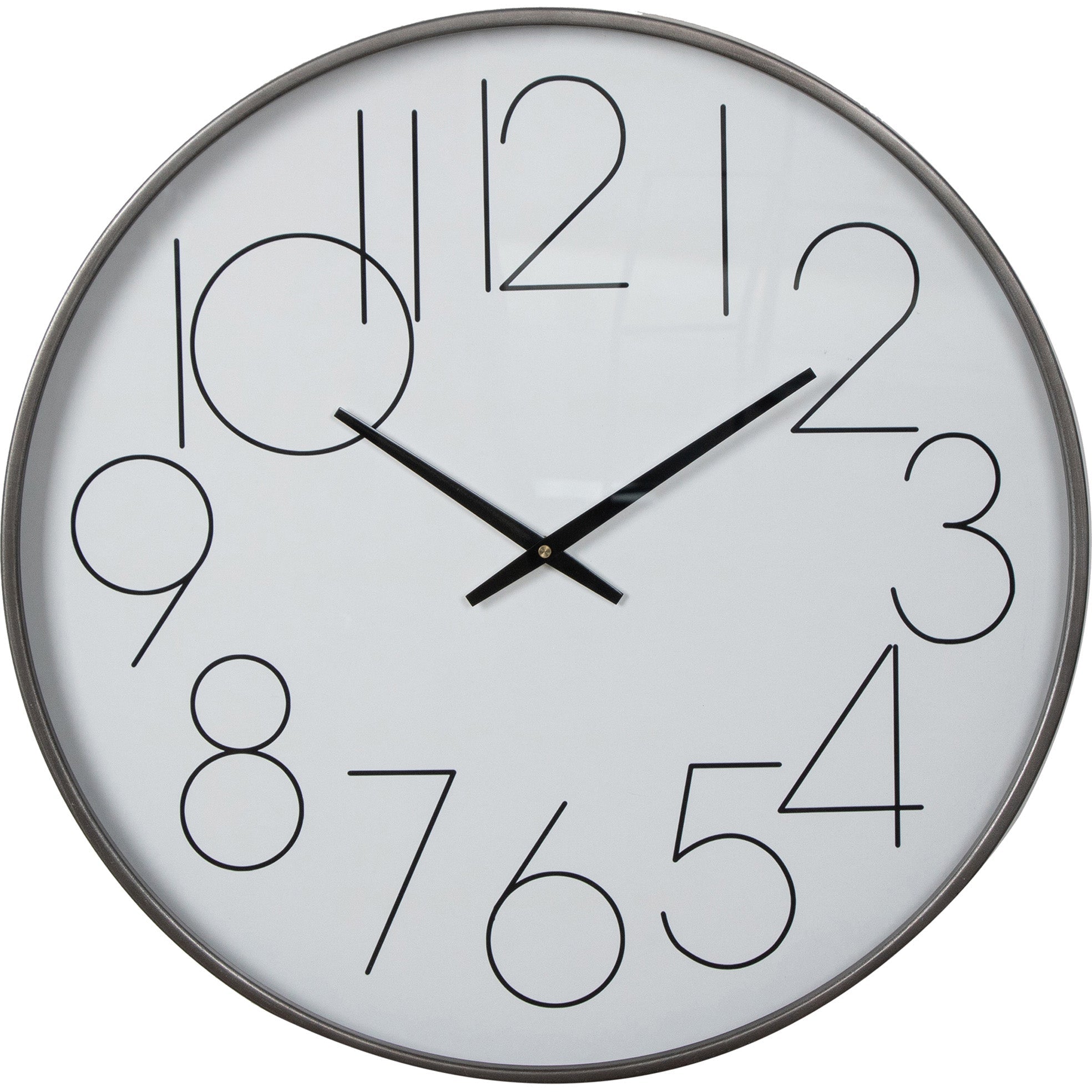 Buy Large Contemporary Numbers Monochrome Wall Clock 60cm Online – Oh ...