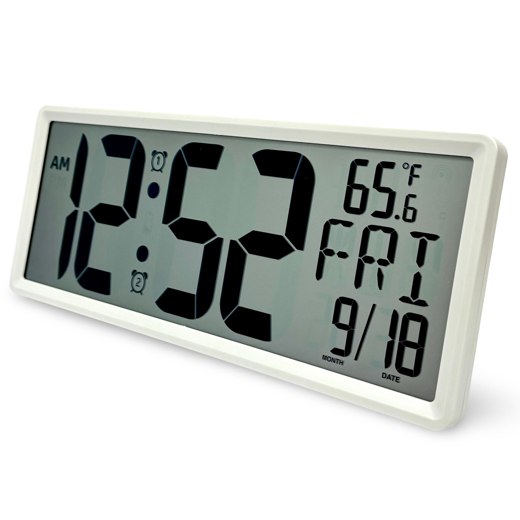 Buy Auni Jumbo LCD Calendar Temp Wall & Desk Clock 36cm Online – Oh Clocks