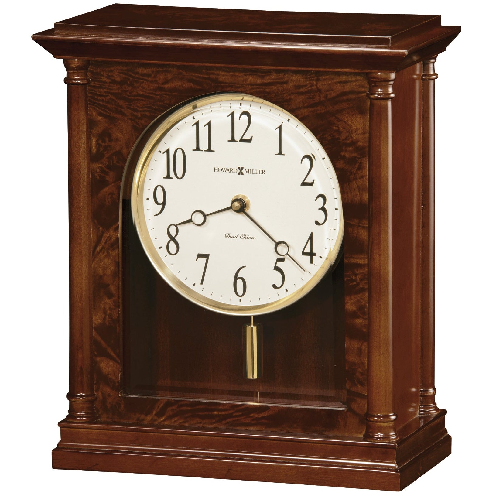 Howard Miller Candice Pendulum Chiming Mantel Clock Cherry Wood 29cm ...