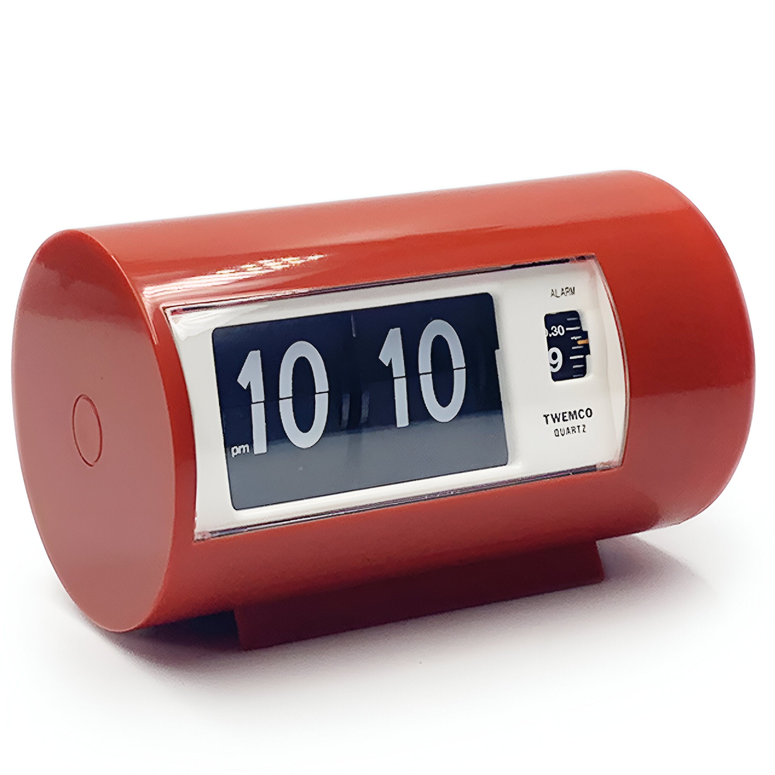 Jadco Cylindrical Flip Card Rotating Dial Alarm Clock Red – Oh Clocks
