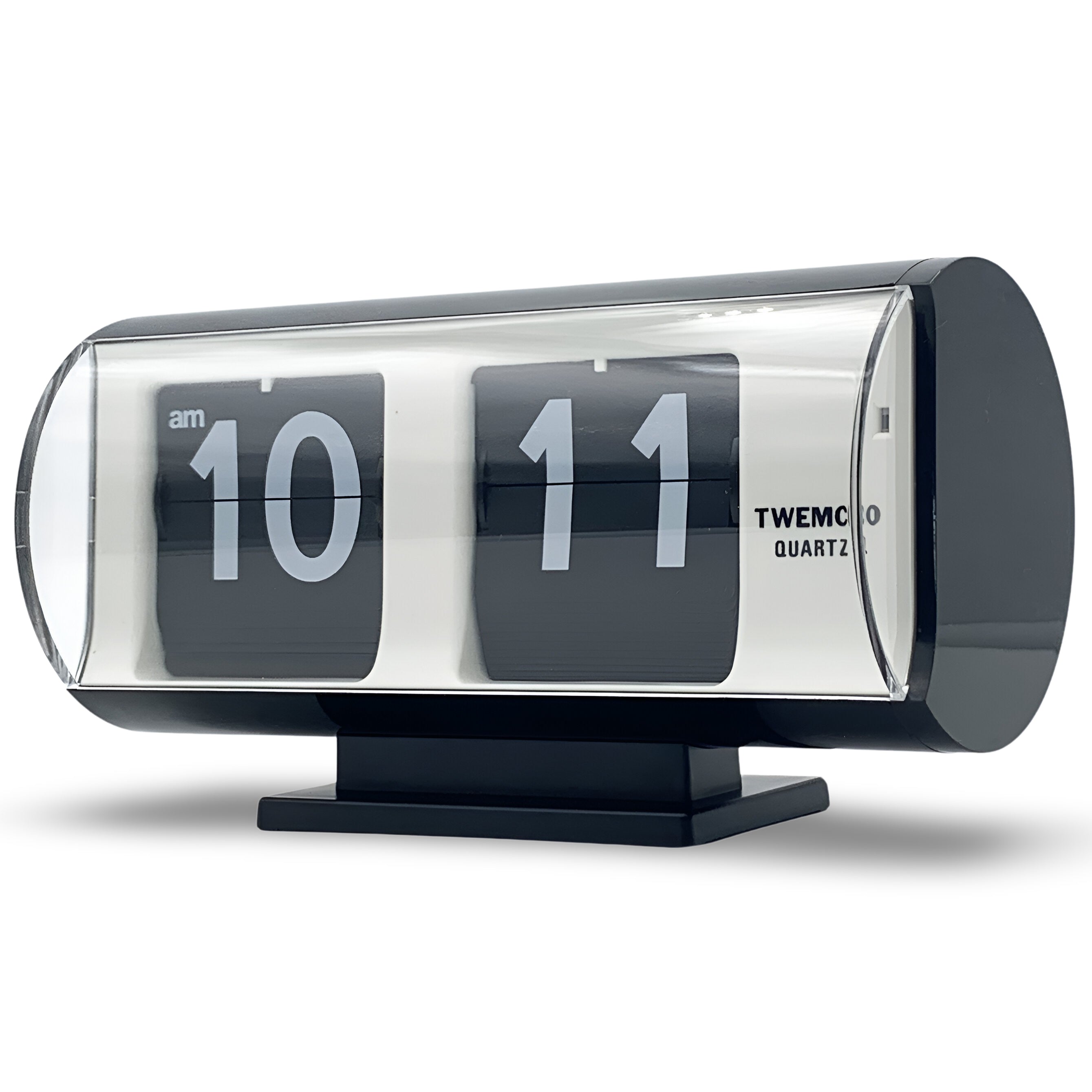 Jadco Marvin Cylindrical Digital Flip Card Desk Clock Black – Oh Clocks