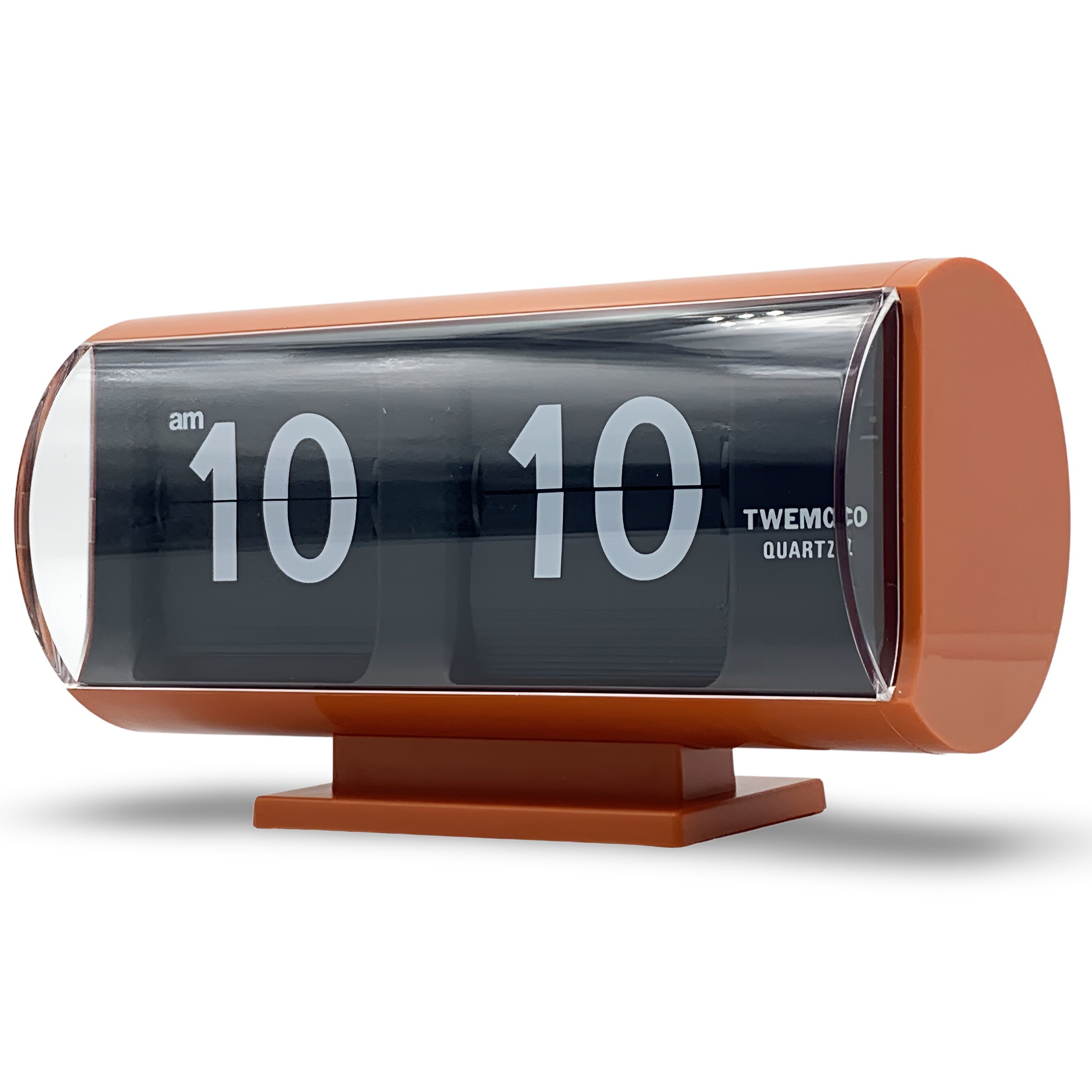 Jadco Marvin Cylindrical Digital Flip Card Desk Clock Orange – Oh Clocks