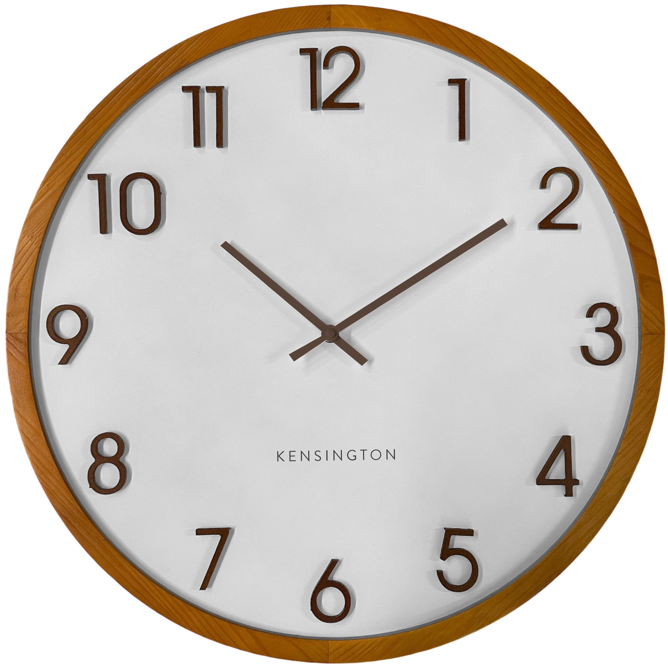 Buy Kensington Classic Wood Embossed Numbers Wall Clock 50cm – Oh Clocks