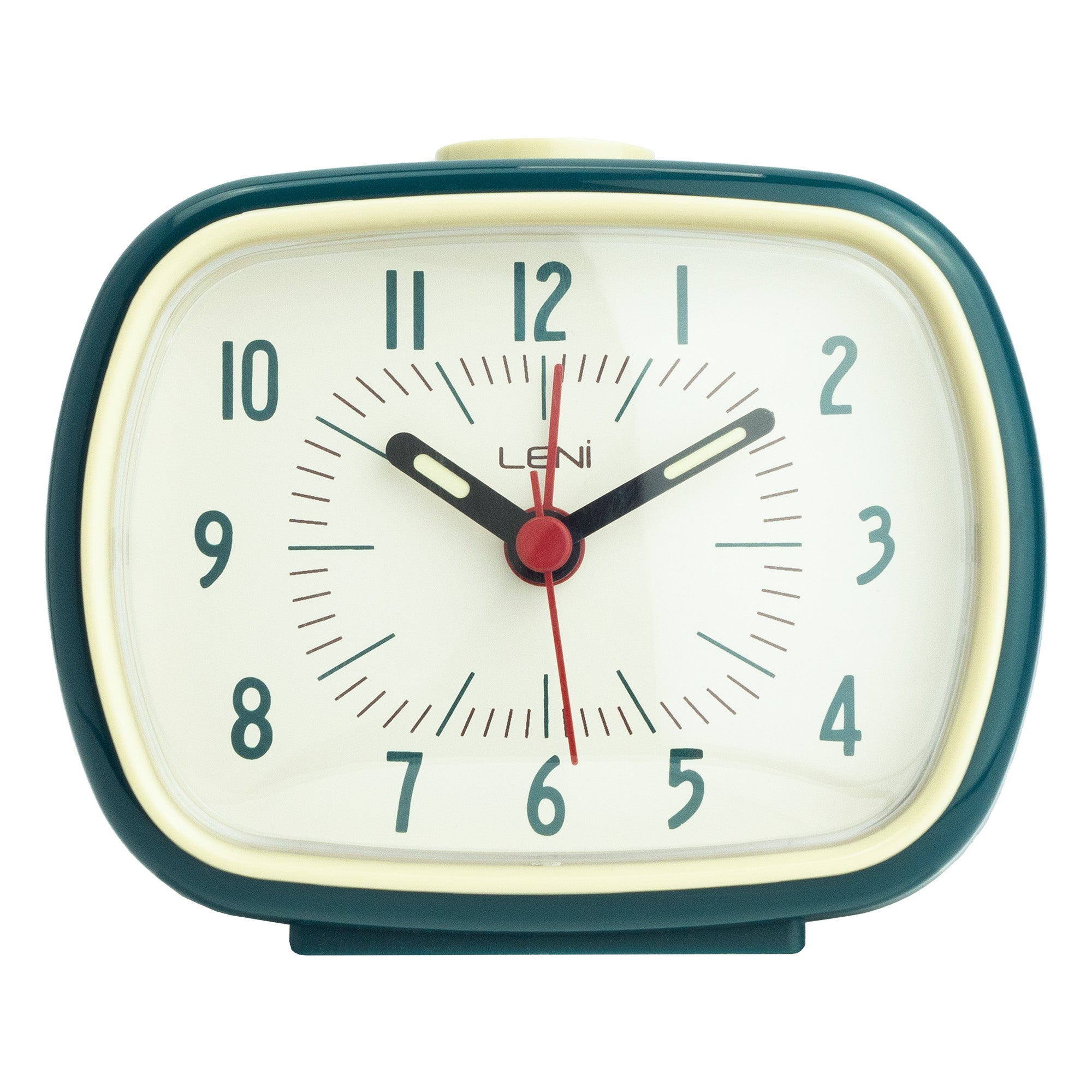 Buy Leni Retro Alarm Clock Peacock Green 11cm Online – Oh Clocks