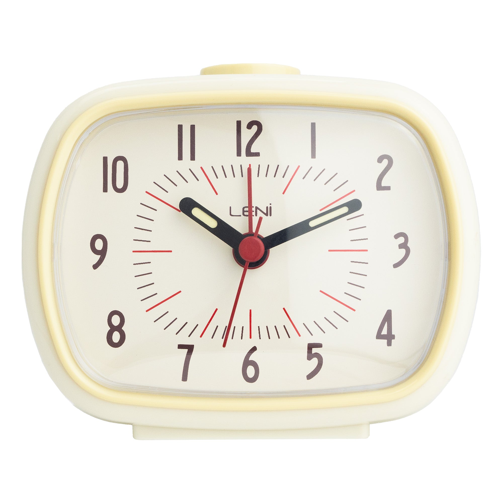 Buy Leni Retro Alarm Clock Ivory 11cm Online | Oh Clocks