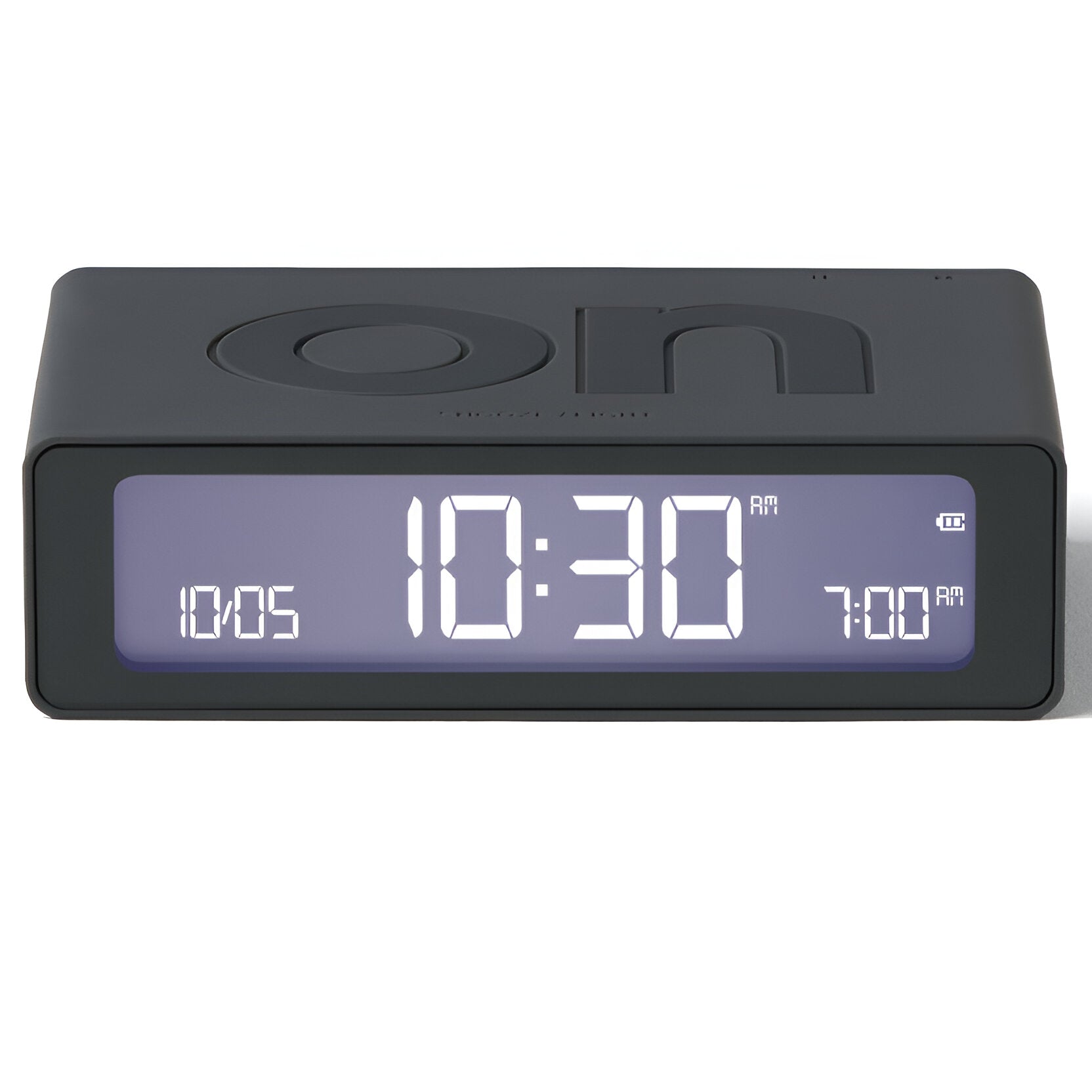 Lexon Flip Mini Travel Reversible Digital LCD Alarm Clock Grey – Oh Clocks