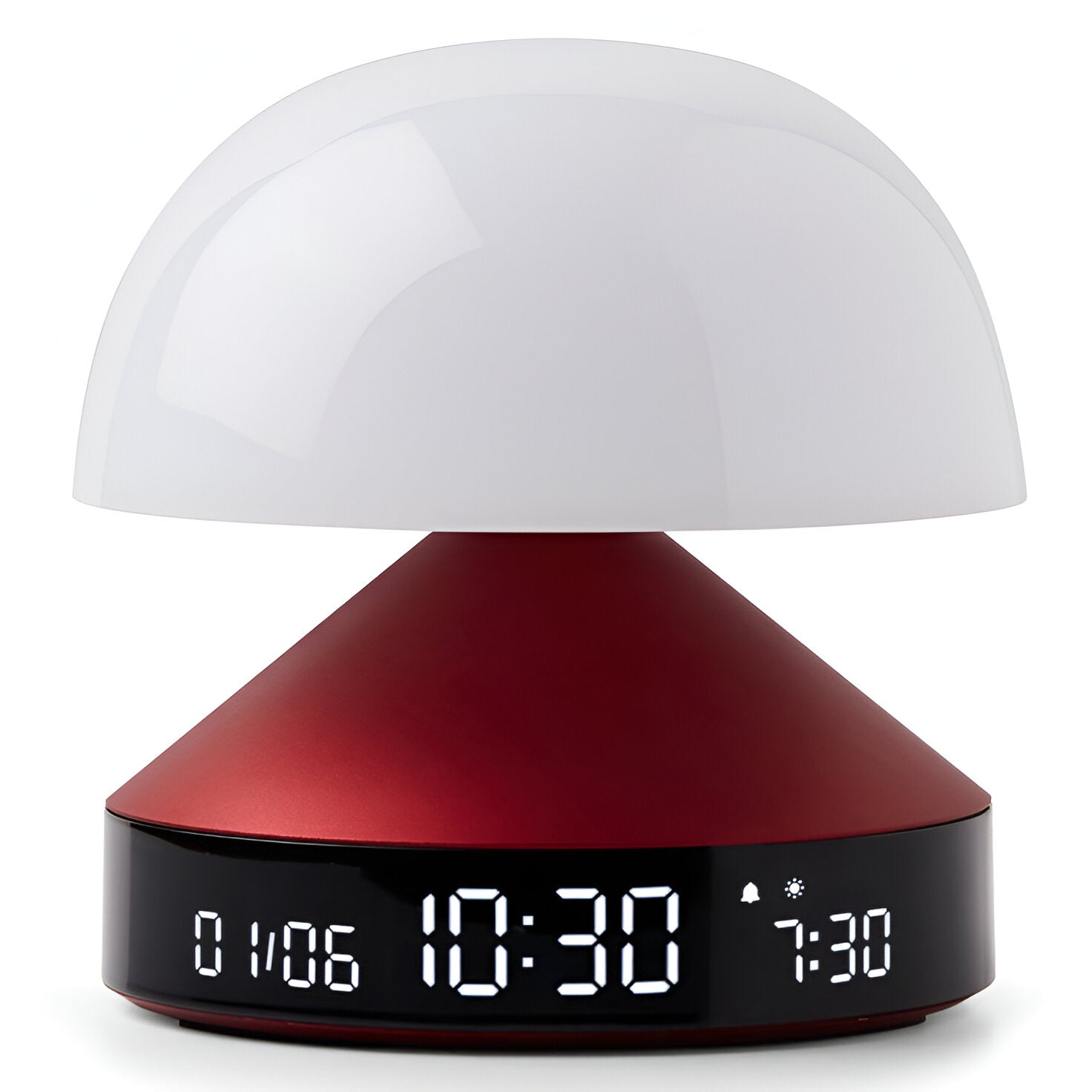 Buy Lexon Mina Sunrise Black LCD Alarm Clock Red 11cm Online – Oh Clocks
