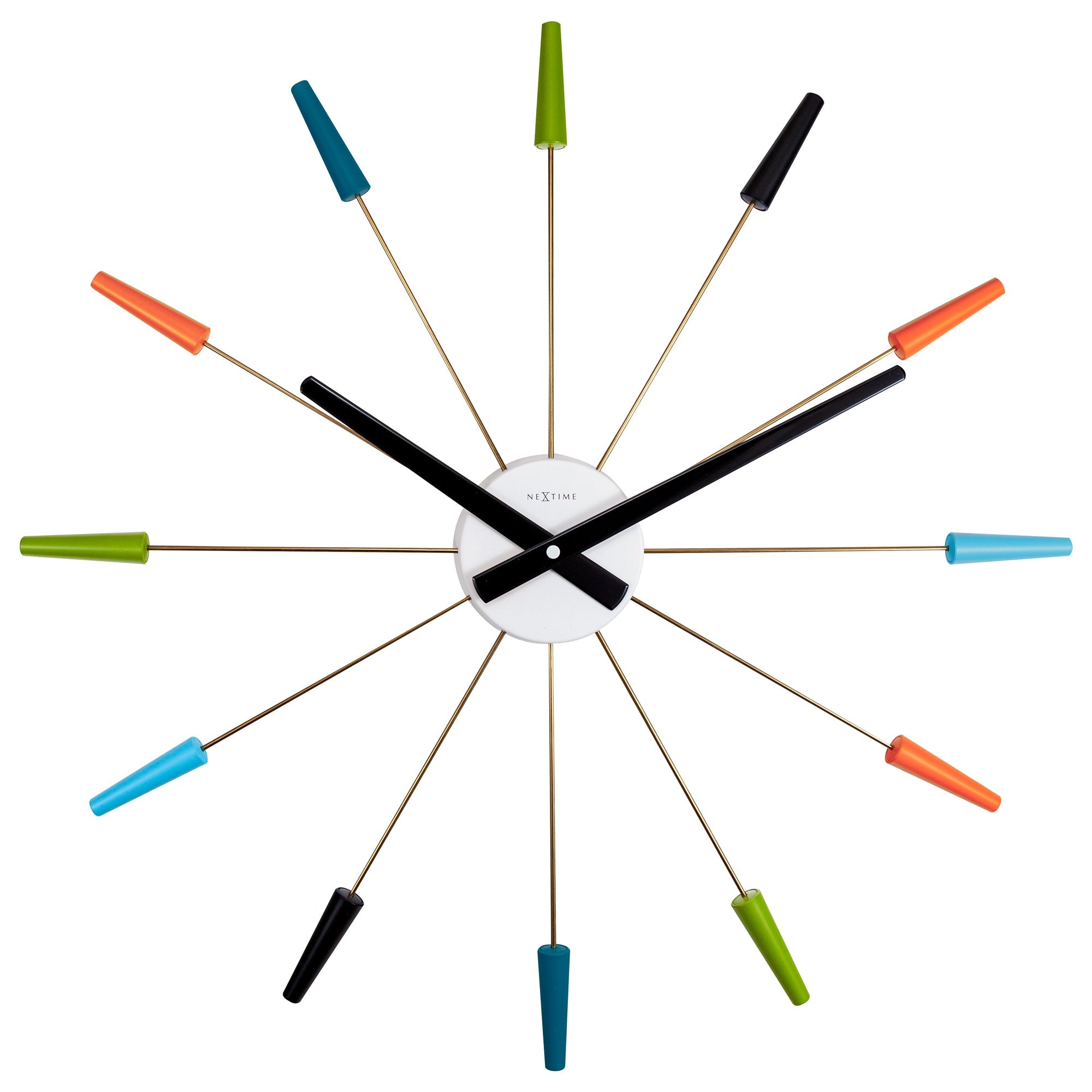 NeXtime Plug Inn Stainless Steel Vintage Wall Clock Multicolour – Oh Clocks