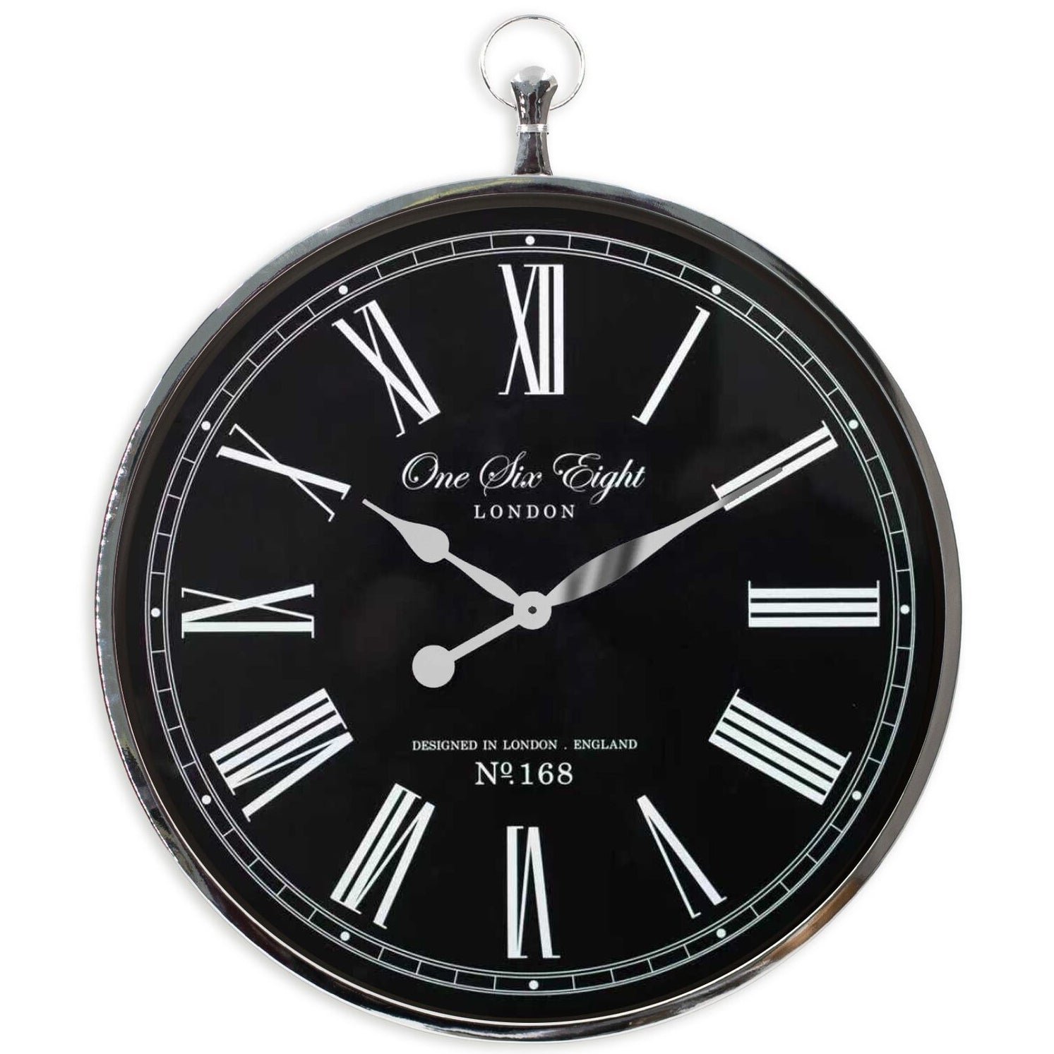 One Six Eight London Charlie FOB Watch Wall Clock Roman Black – Oh Clocks