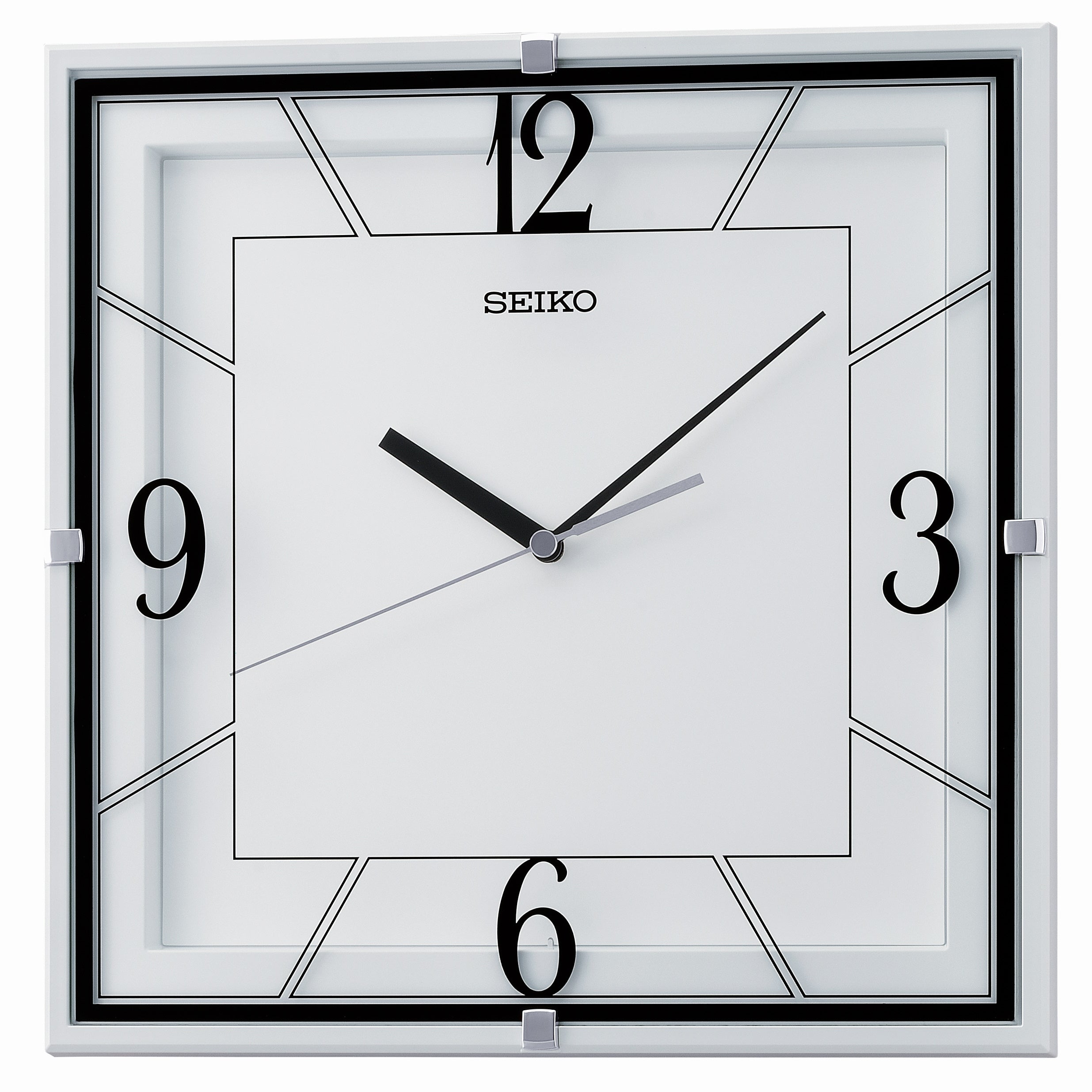 Buy Seiko Clark Square Wall Clock White 30cm Online – Oh Clocks
