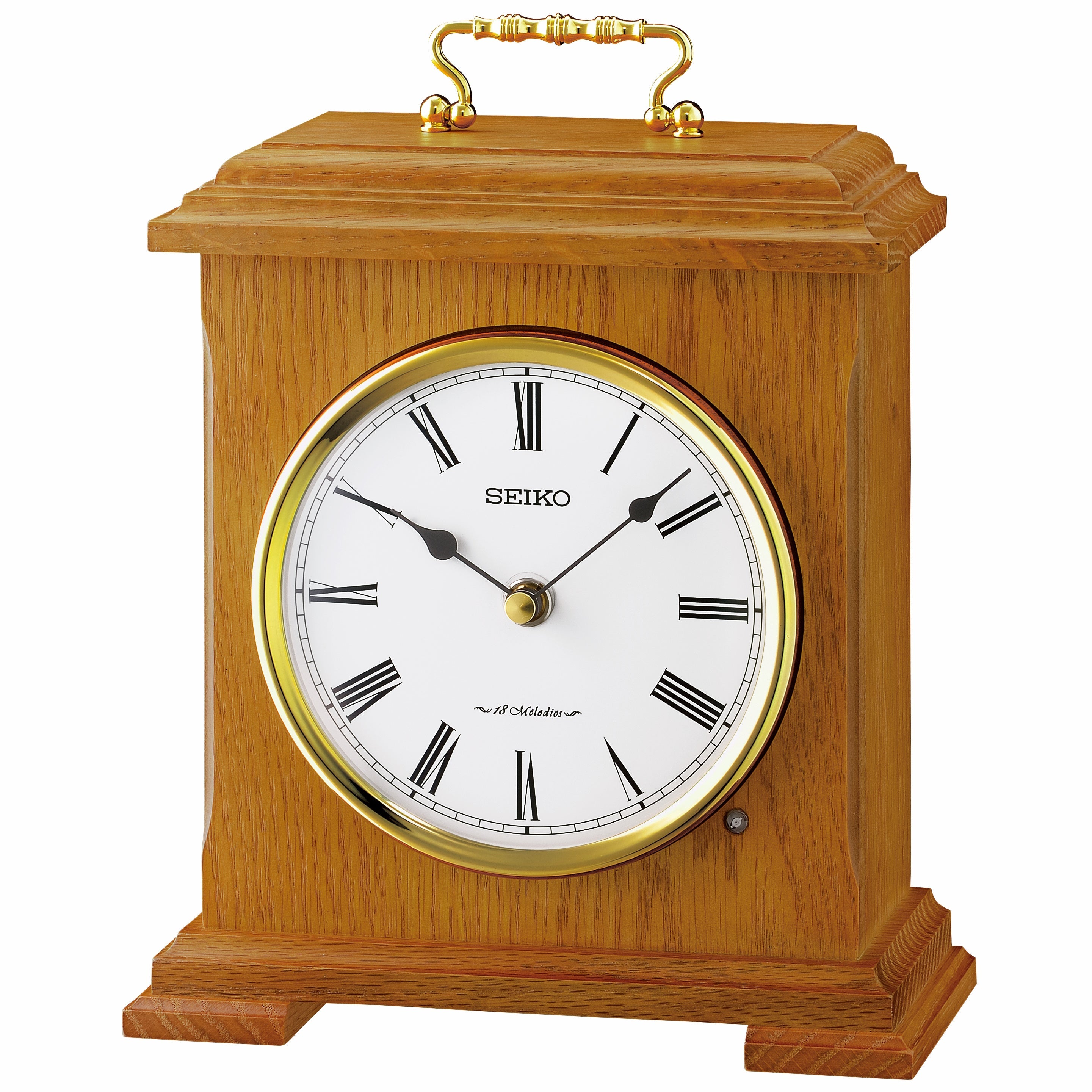 Buy Seiko Gideon Wooden Musical Carriage Mantel Clock Brown 25cm – Oh ...