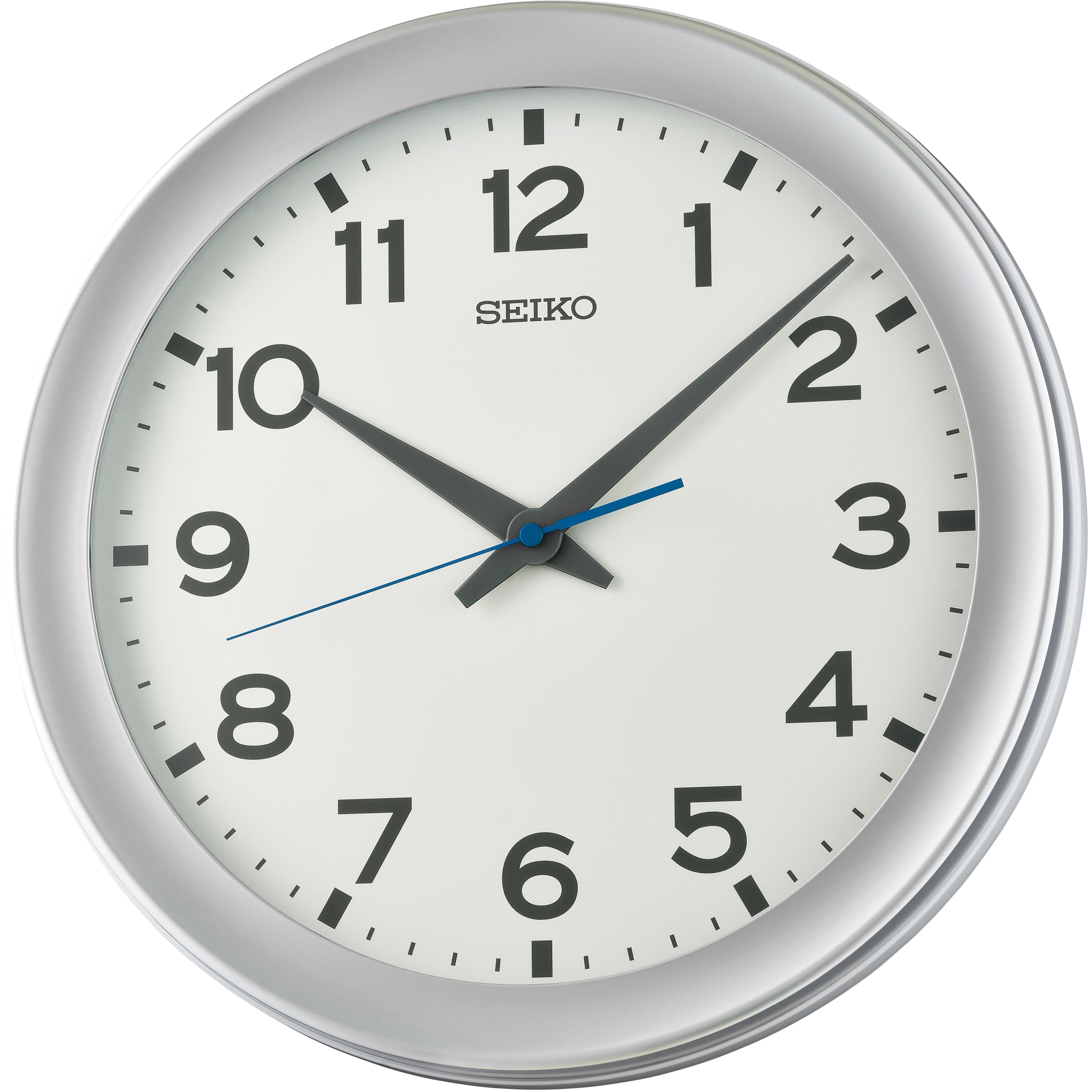 Buy Seiko Metro Modern Office Wall Clock Silver White 37cm Online – Oh ...