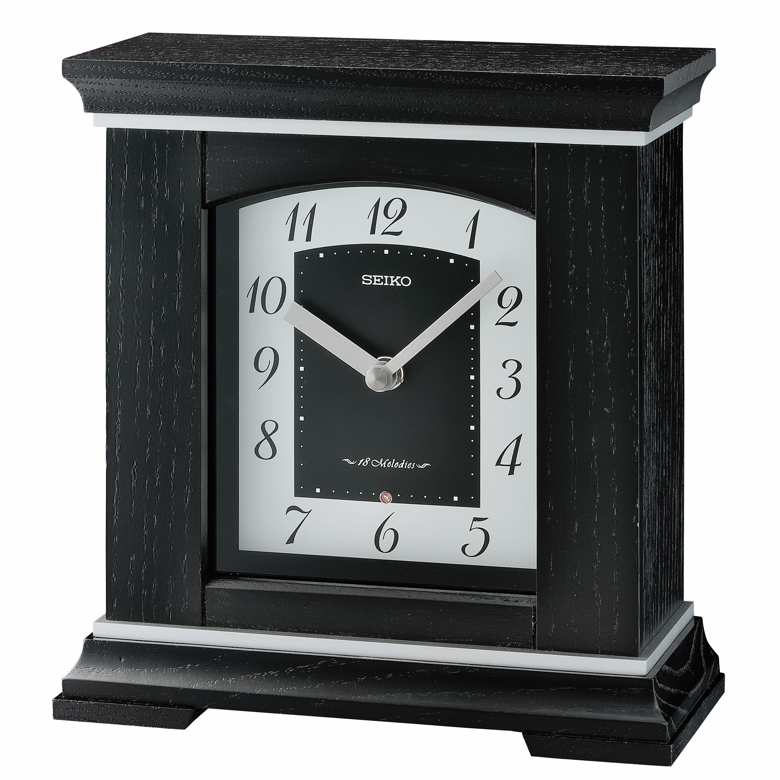 Buy Seiko Reginald Wooden Musical Mantel Clock Black 22cm Online – Oh ...