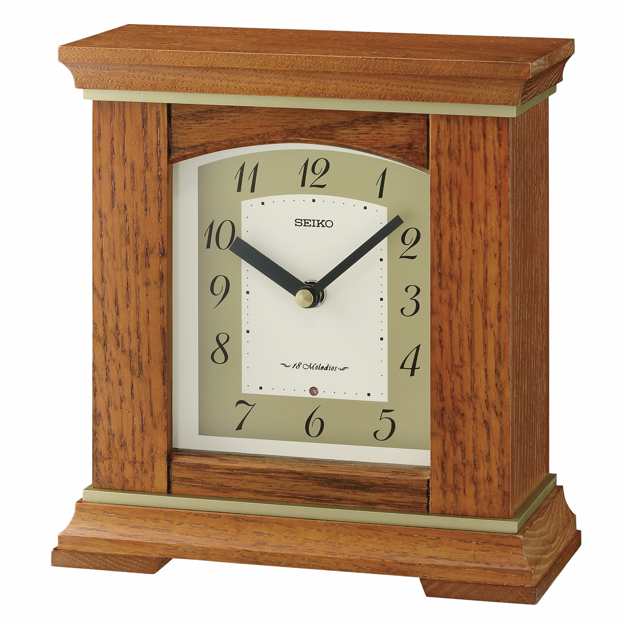 Buy Seiko Reginald Wooden Musical Mantel Clock Brown 22cm Online – Oh ...
