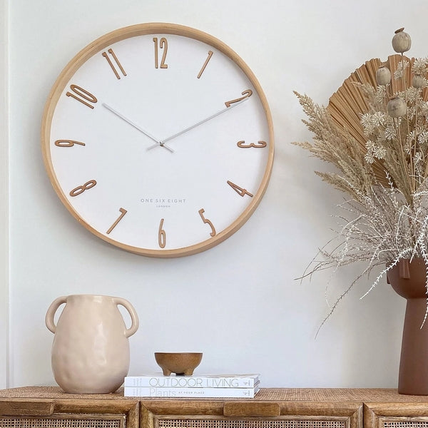 Buy XXL Hamptons Crackle Finish Floating Wall Clock 93cm Online – Oh Clocks