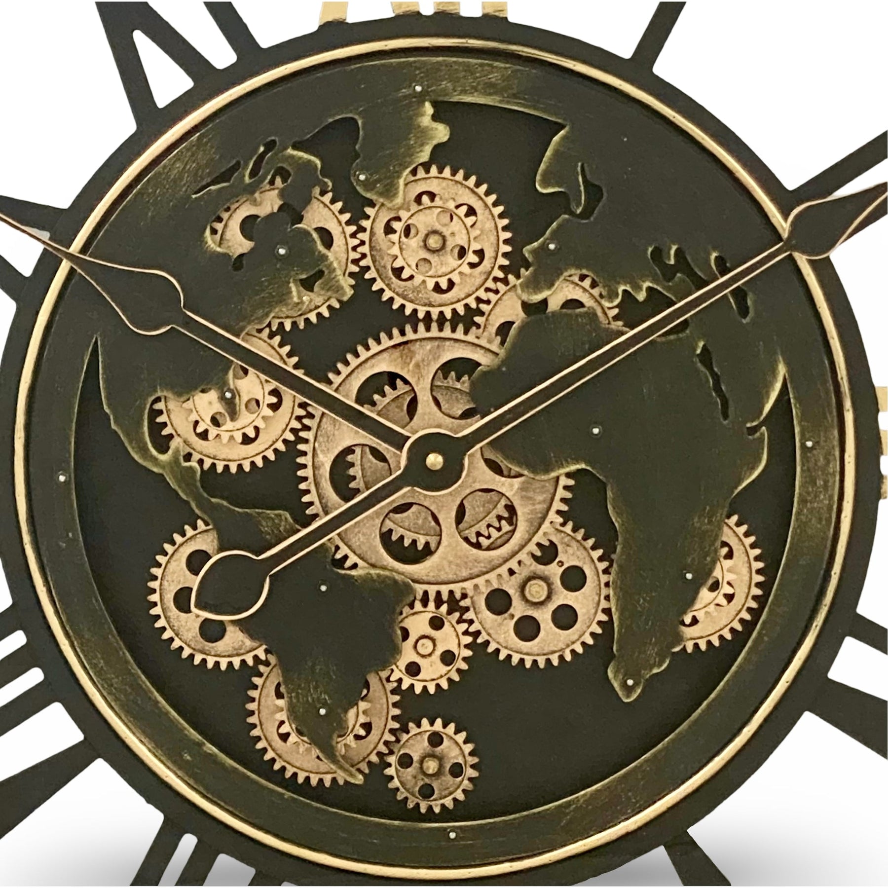 Buy Continental Black Metal Moving Gears Wall Clock 60cm Online – Oh Clocks