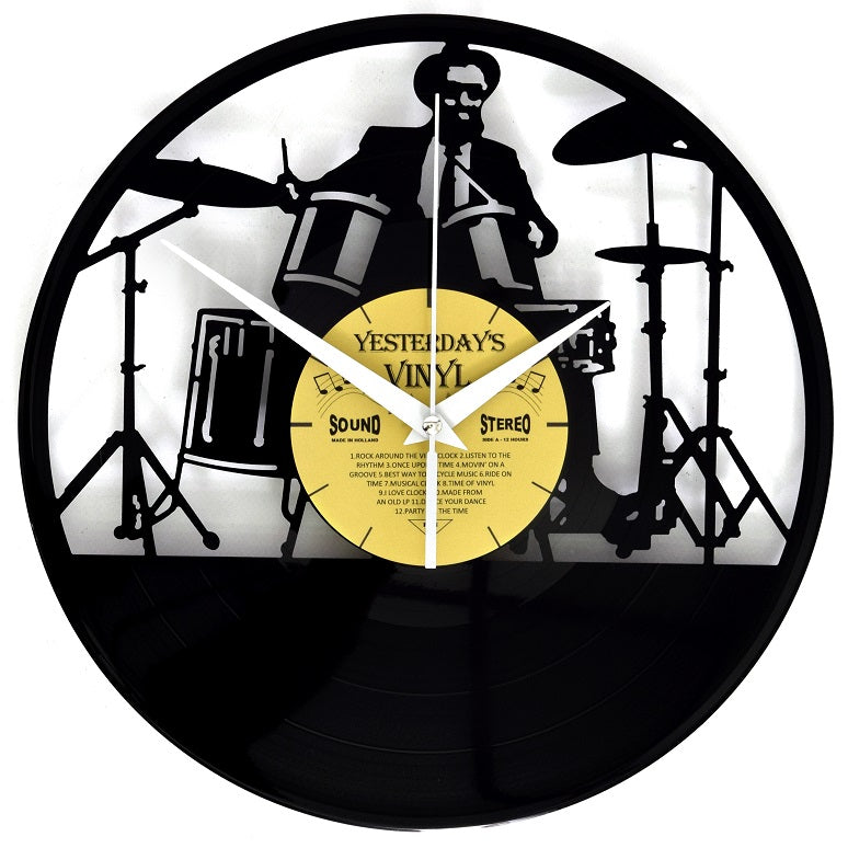 Buy Yesterday's Vinyl Drummer Wall Clock 30cm Online – Oh Clocks