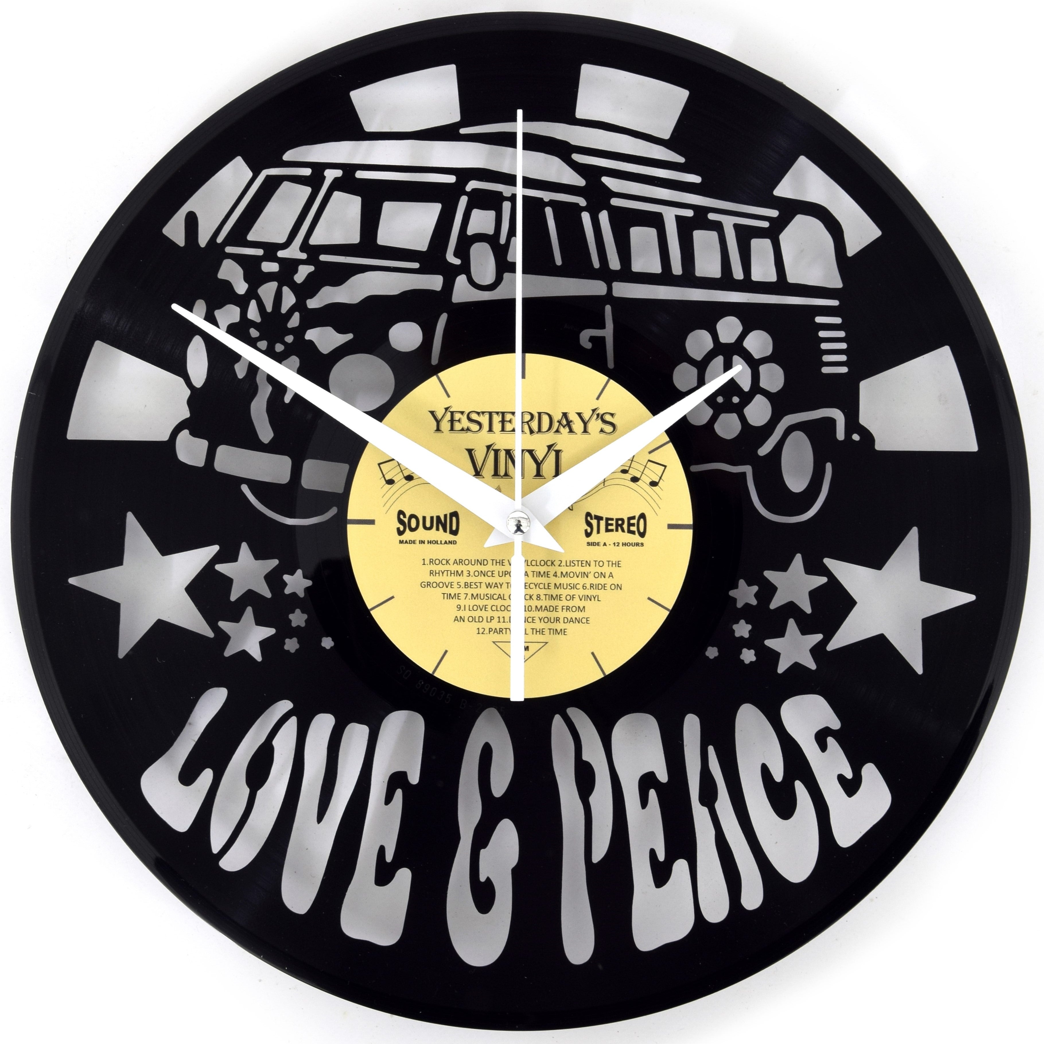 Buy Yesterday's Vinyl Love and Peace Wall Clock 30cm Online – Oh Clocks