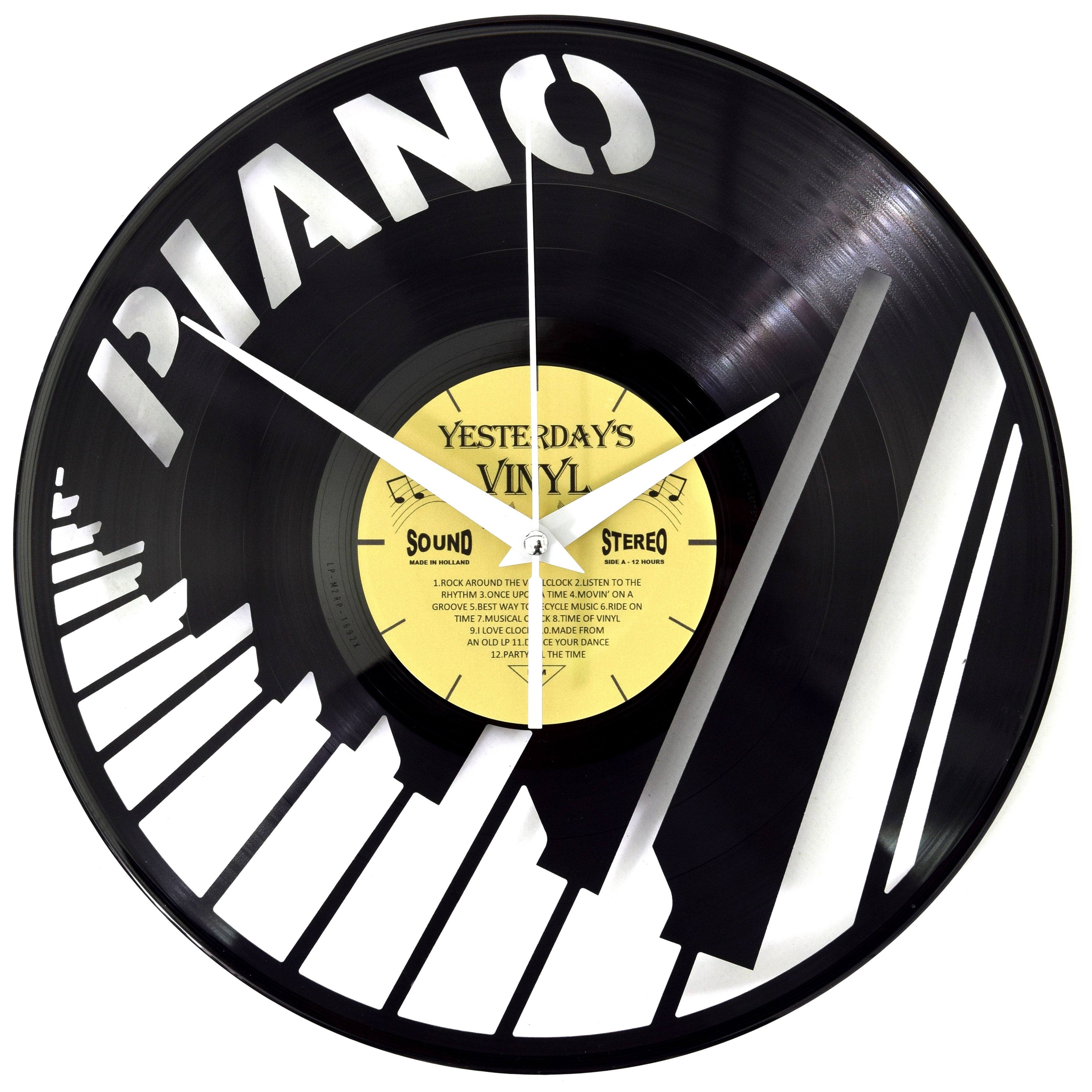 Buy Yesterday's Vinyl Piano Wall Clock 30cm Online – Oh Clocks