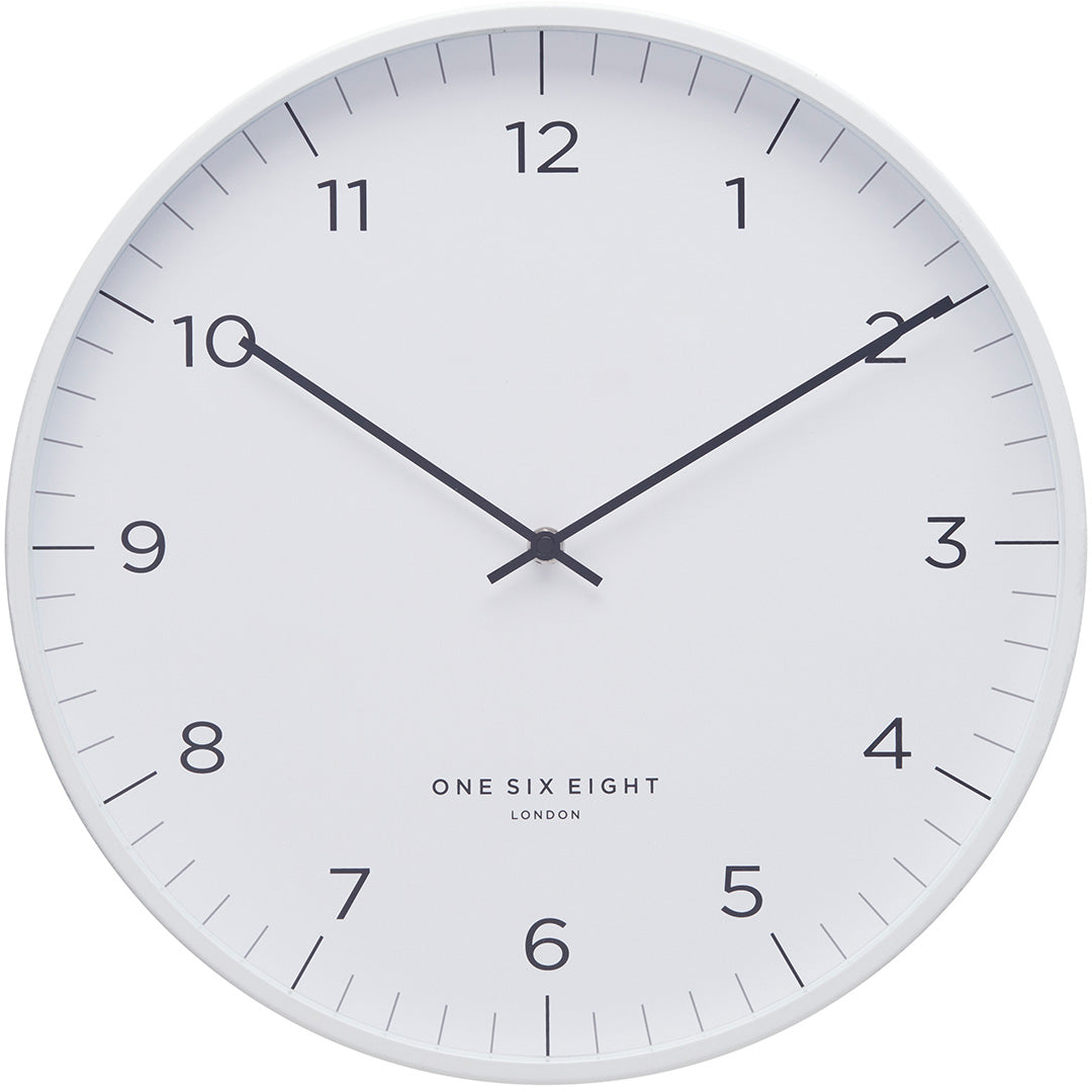 Buy One Six Eight London Henry Metal Wall Clock White 40cm Online – Oh ...