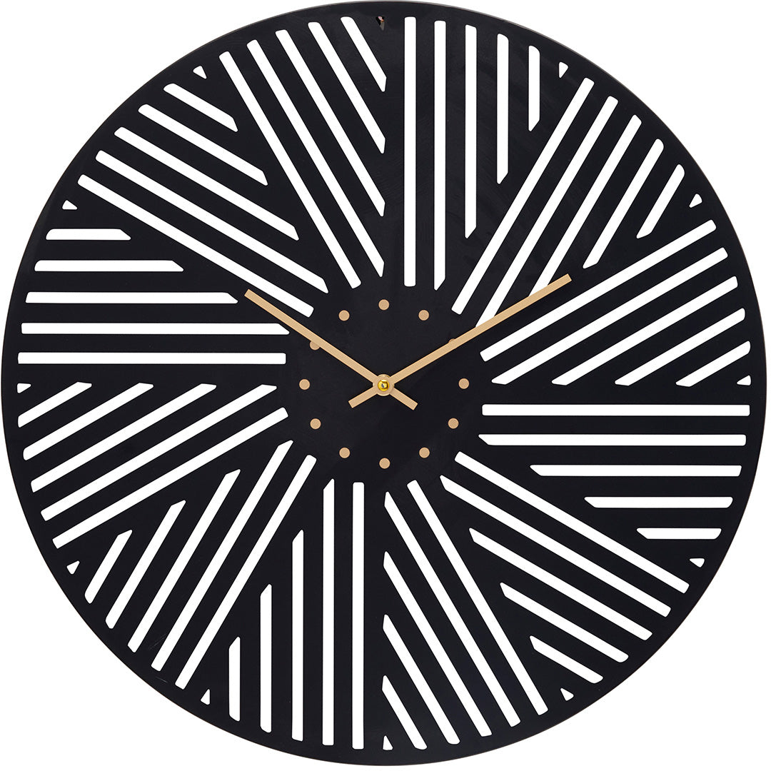 One Six Eight London Jacob Laser Cut Metal Wall Clock Black – Oh Clocks