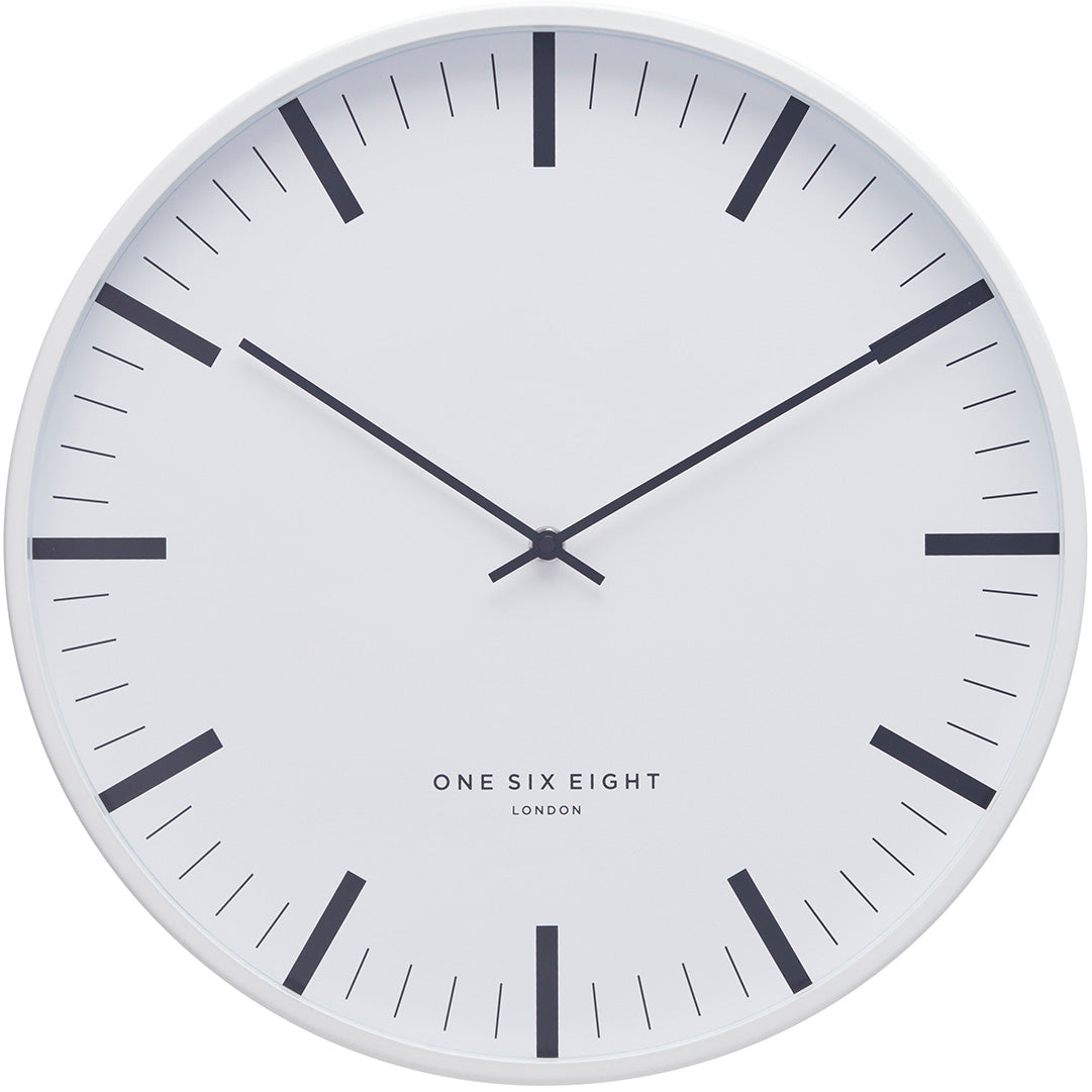 Buy One Six Eight London Jaz Metal Wall Clock White 40cm Online – Oh Clocks