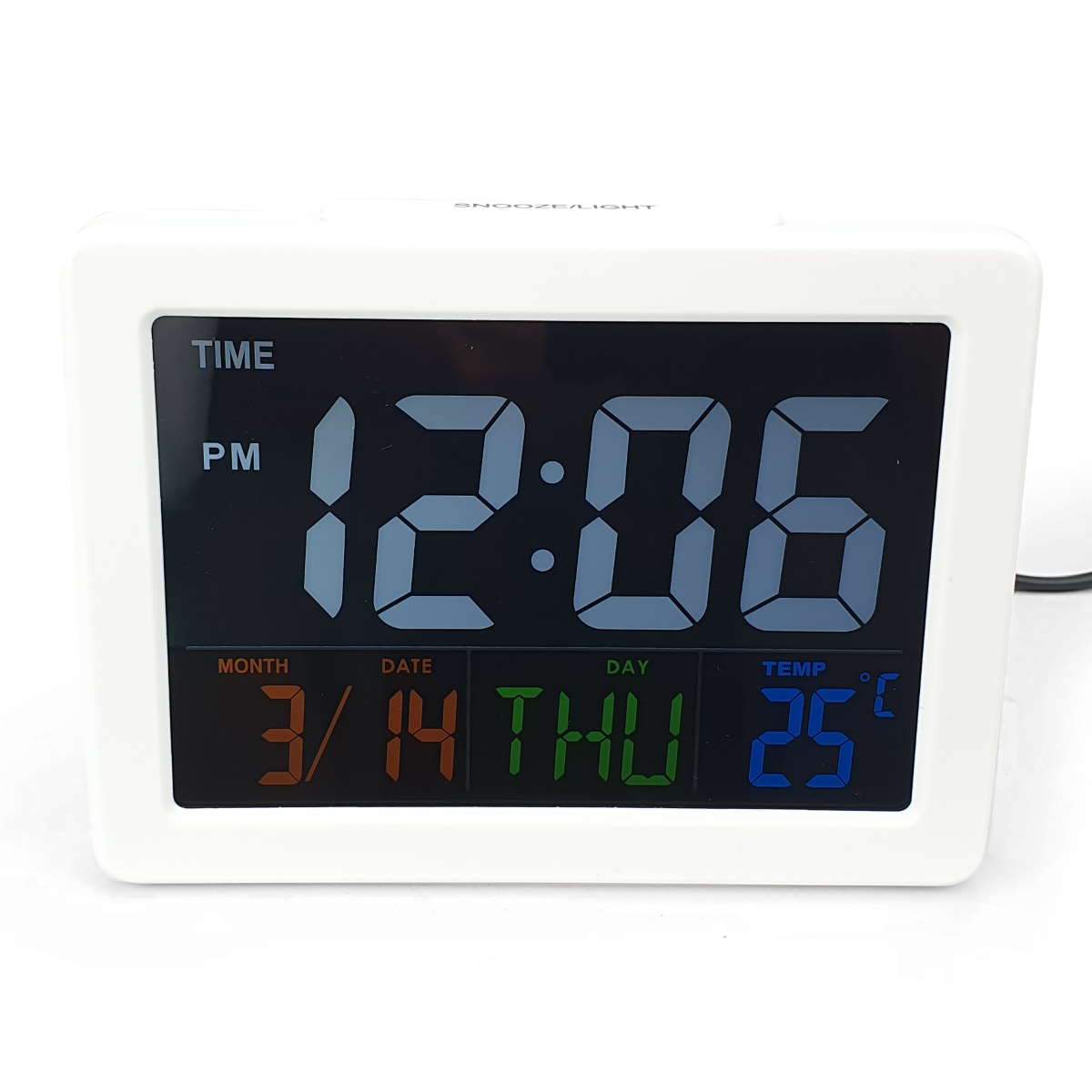 Buy Checkmate Addyson Rainbow LED Alarm Clock White 14cm Online – Oh Clocks