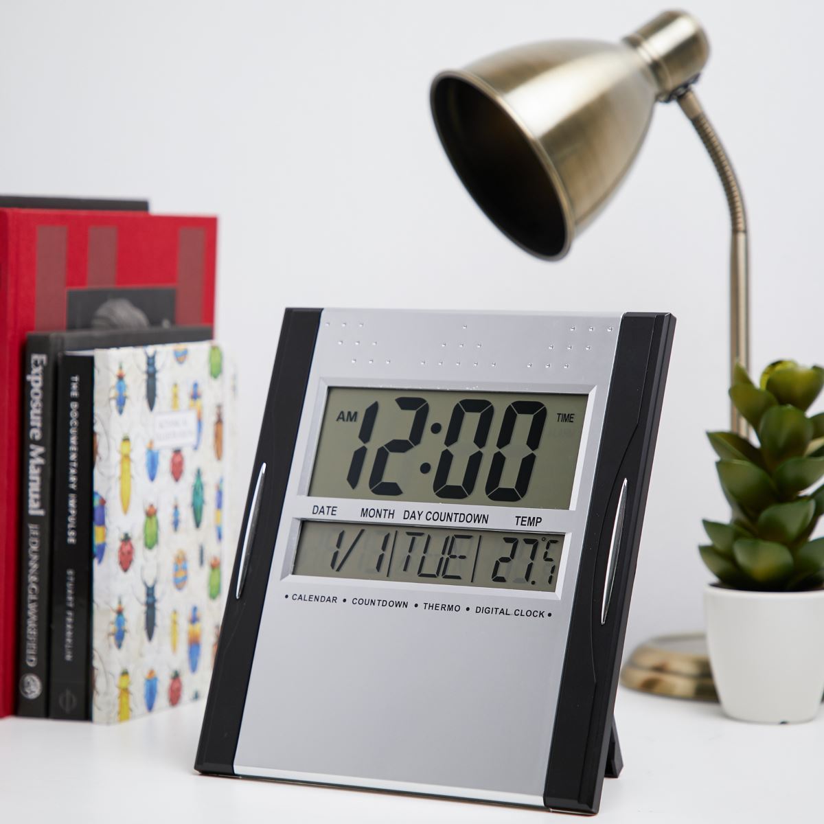 Checkmate Axelrod Multifunction Digital Wall Clock Black – Oh Clocks