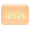 Buy Checkmate LED Wood Cuboid USB Desk Clock Green 10cm Online – Oh Clocks