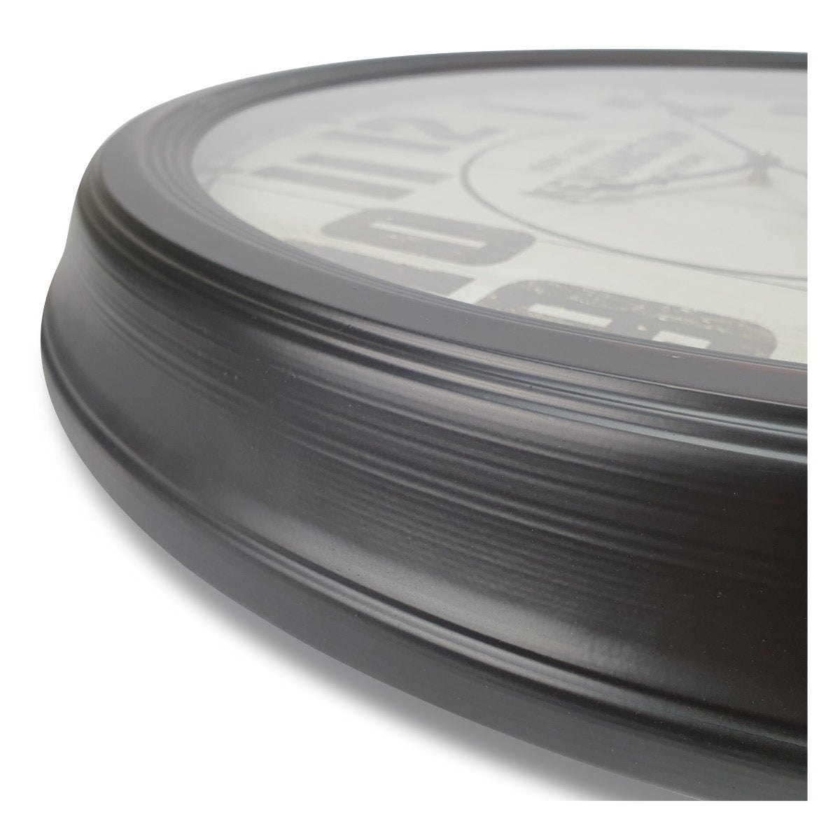 Kensington Station Extra Large Vintage Metal Wall Clock Black – Oh Clocks