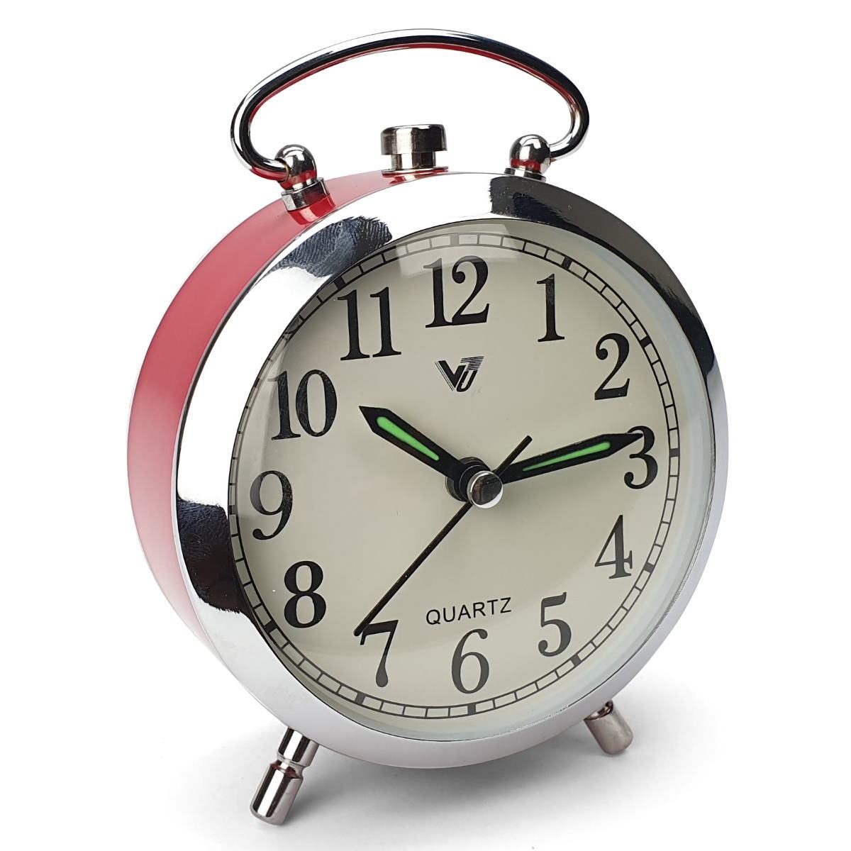 Buy Revel Metal Shiny Frame Alarm Clock Red 11cm Online – Oh Clocks