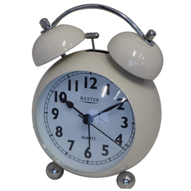Buy Baxter Bubble Twin Bell Alarm Clock White 11cm Online – Oh Clocks