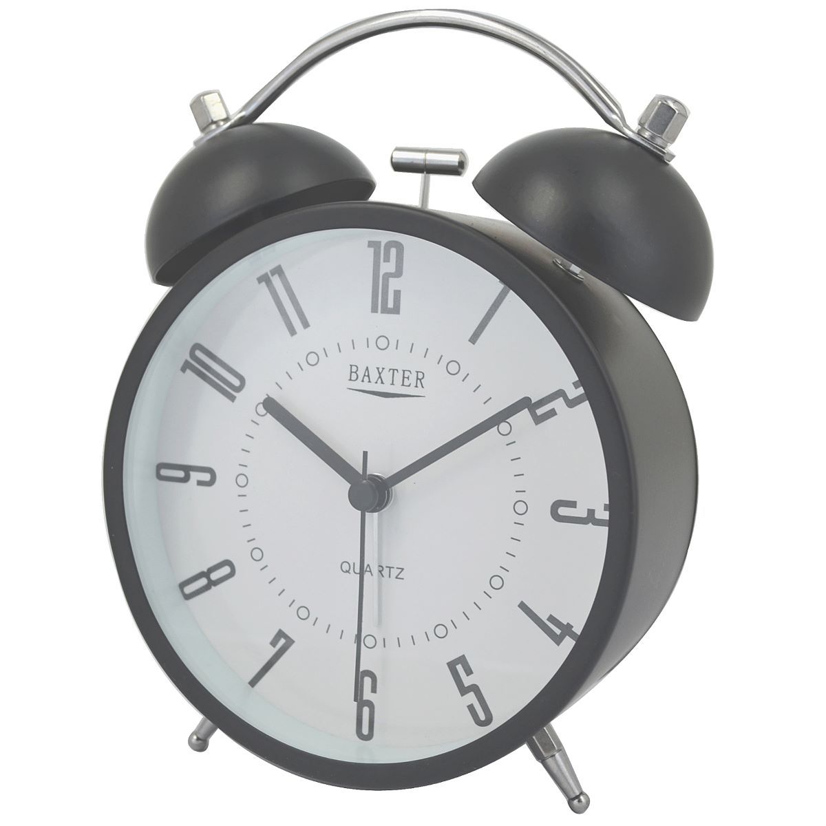 Buy Baxter Delroy Twin Bell Metal Alarm Clock Black 12cm Online – Oh Clocks
