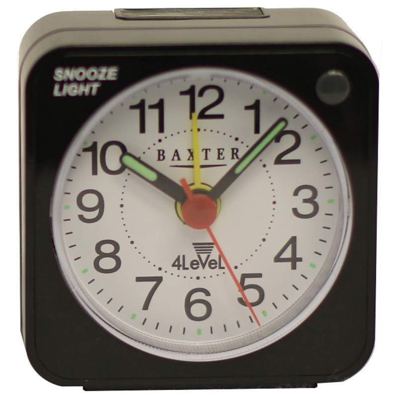 Buy Baxter Four Level Ascending Travel Alarm Clock Black 6cm – Oh Clocks