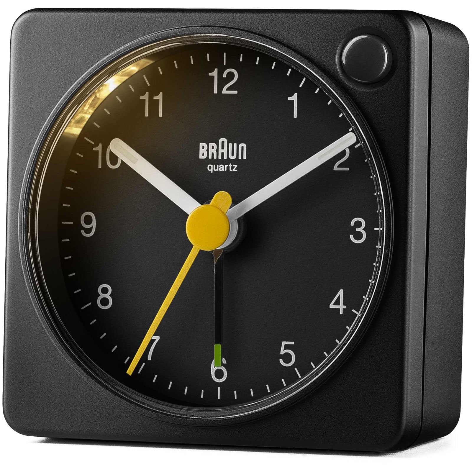 Buy Braun Classic Travel Analogue Alarm Clock Black 6cm Online – Oh Clocks
