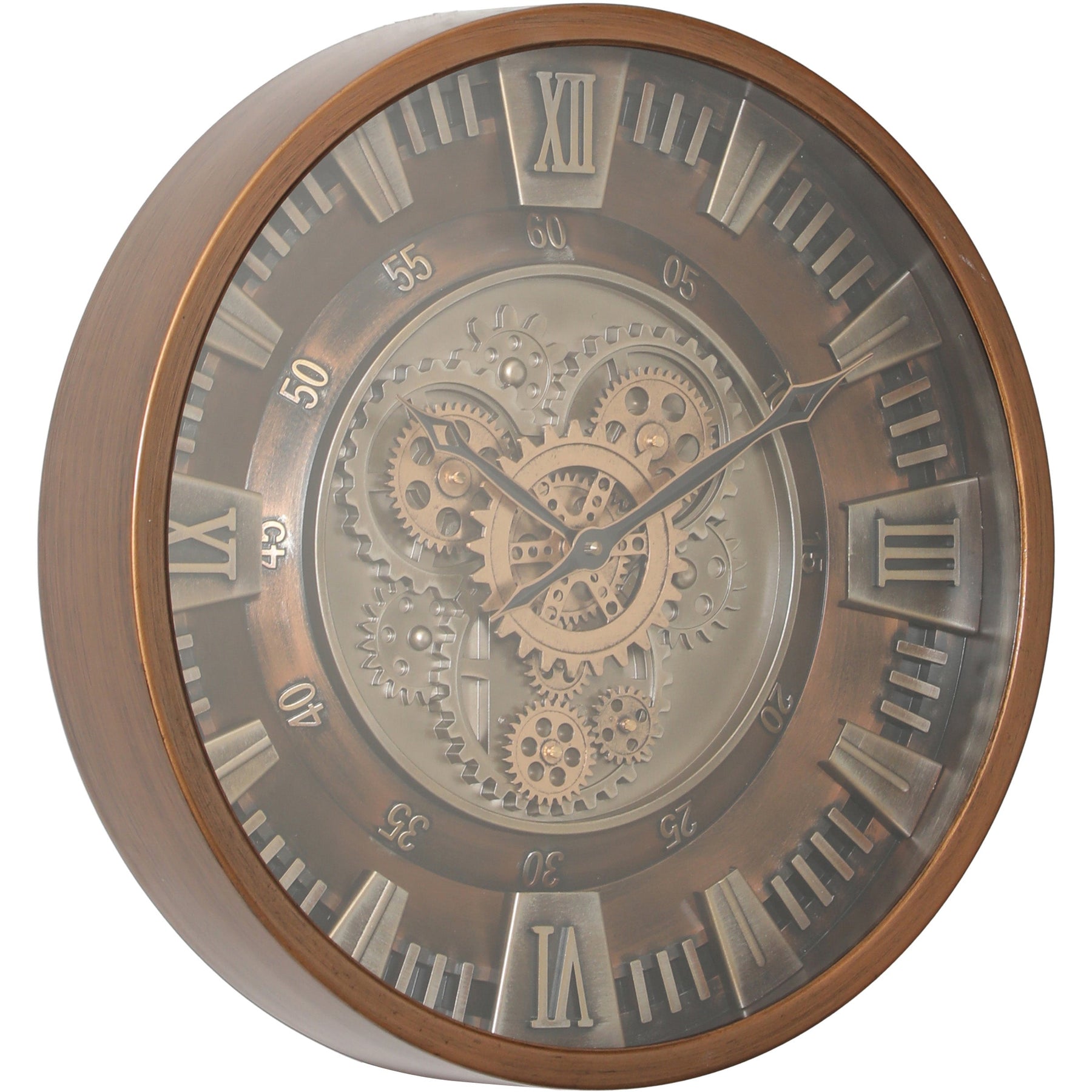Buy Asgard Industrial Bronze Metal Moving Gears Wall Clock 46cm – Oh Clocks