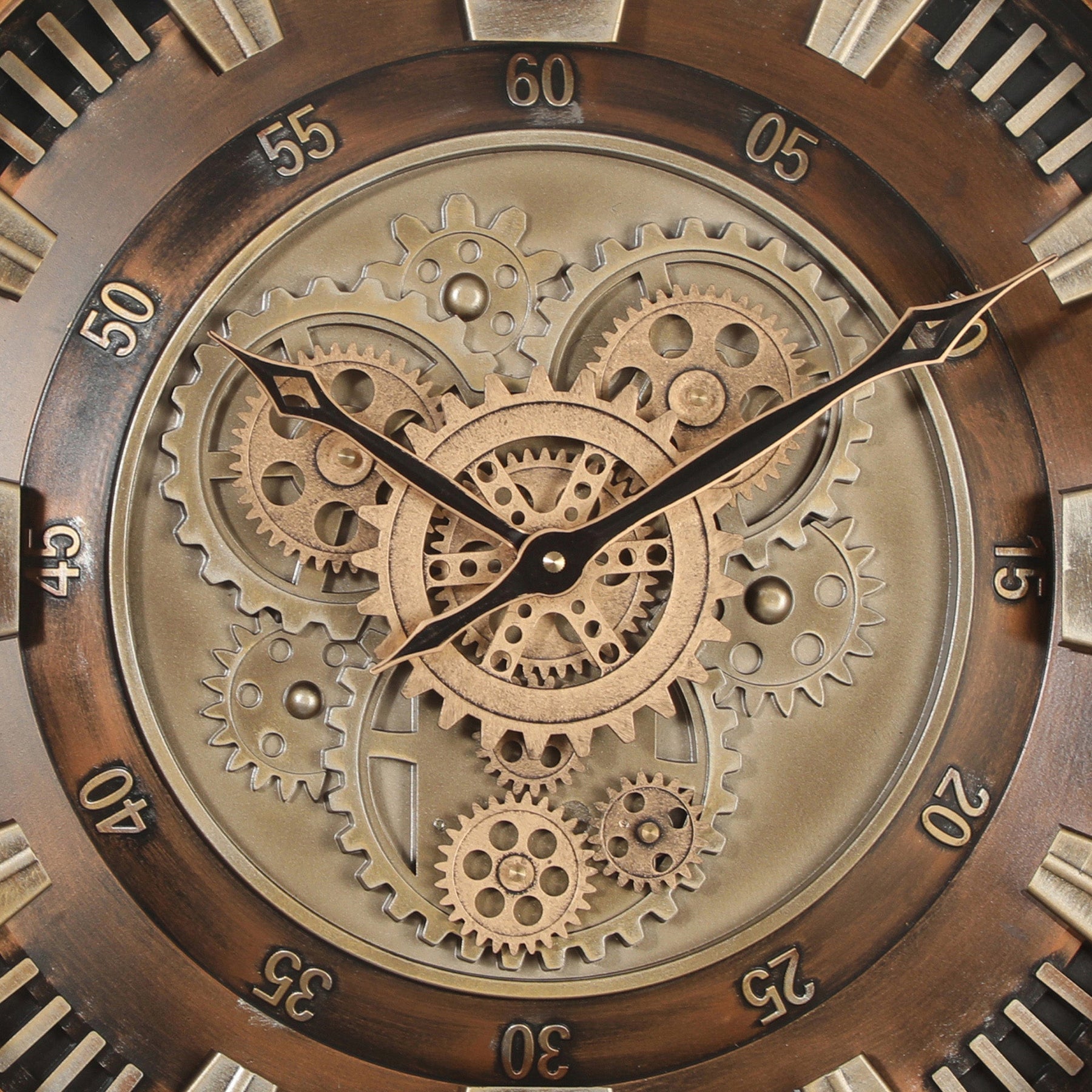 Buy Asgard Industrial Bronze Metal Moving Gears Wall Clock 46cm – Oh Clocks
