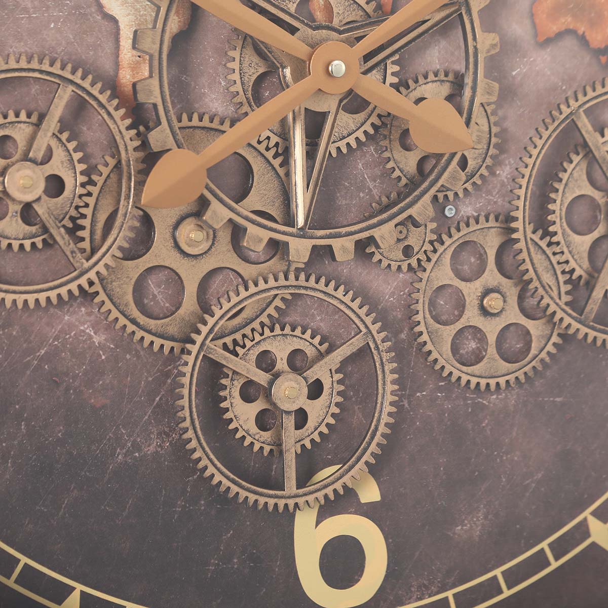 Buy Cadence The World Bronze Metal Moving Gears Wall Clock 62cm – Oh Clocks