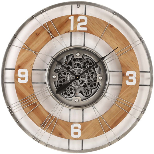 Buy XXL Hamptons Crackle Finish Floating Wall Clock 93cm Online – Oh Clocks
