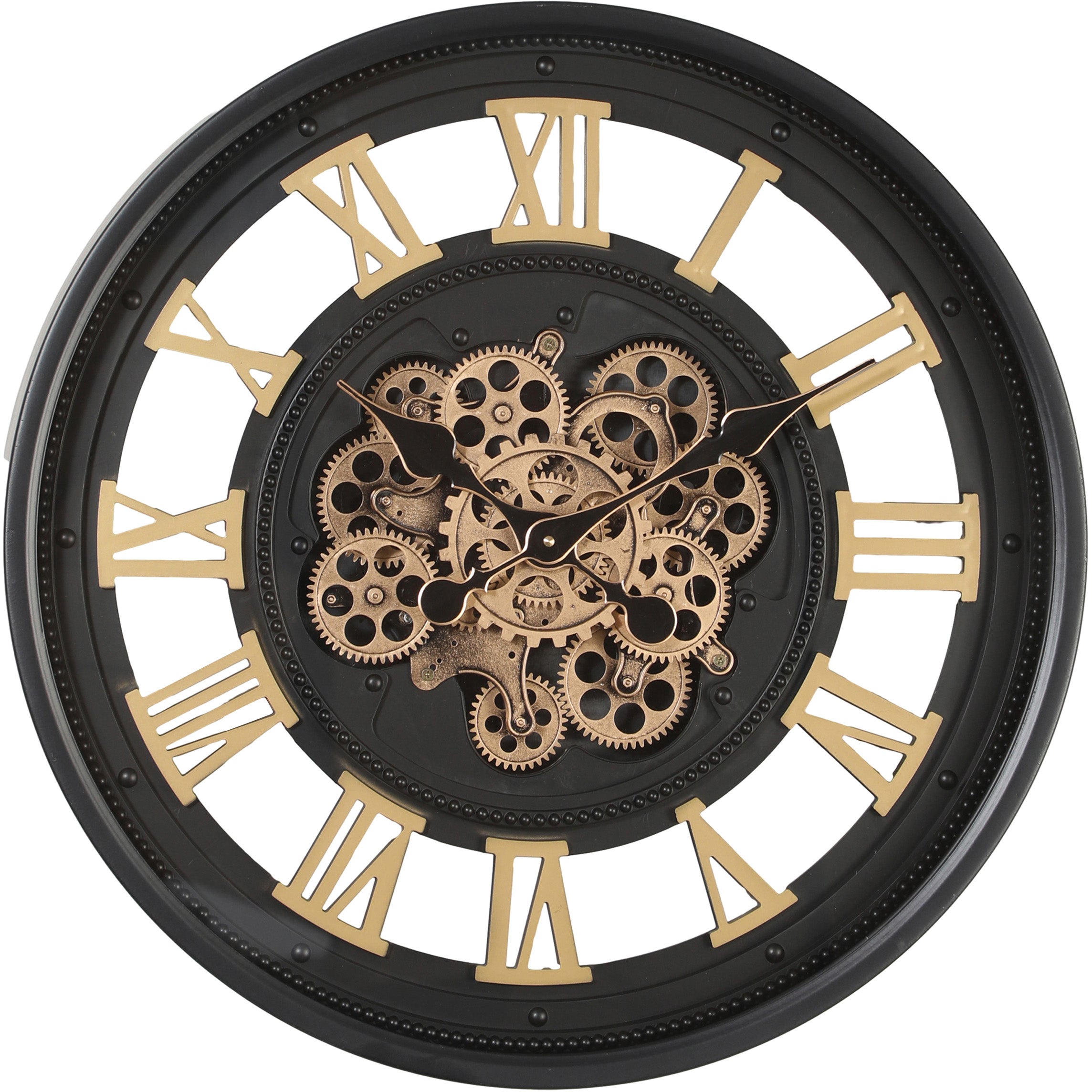 Buy Valentino Black Metal Moving Gears Wall Clock 60cm Online – Oh Clocks