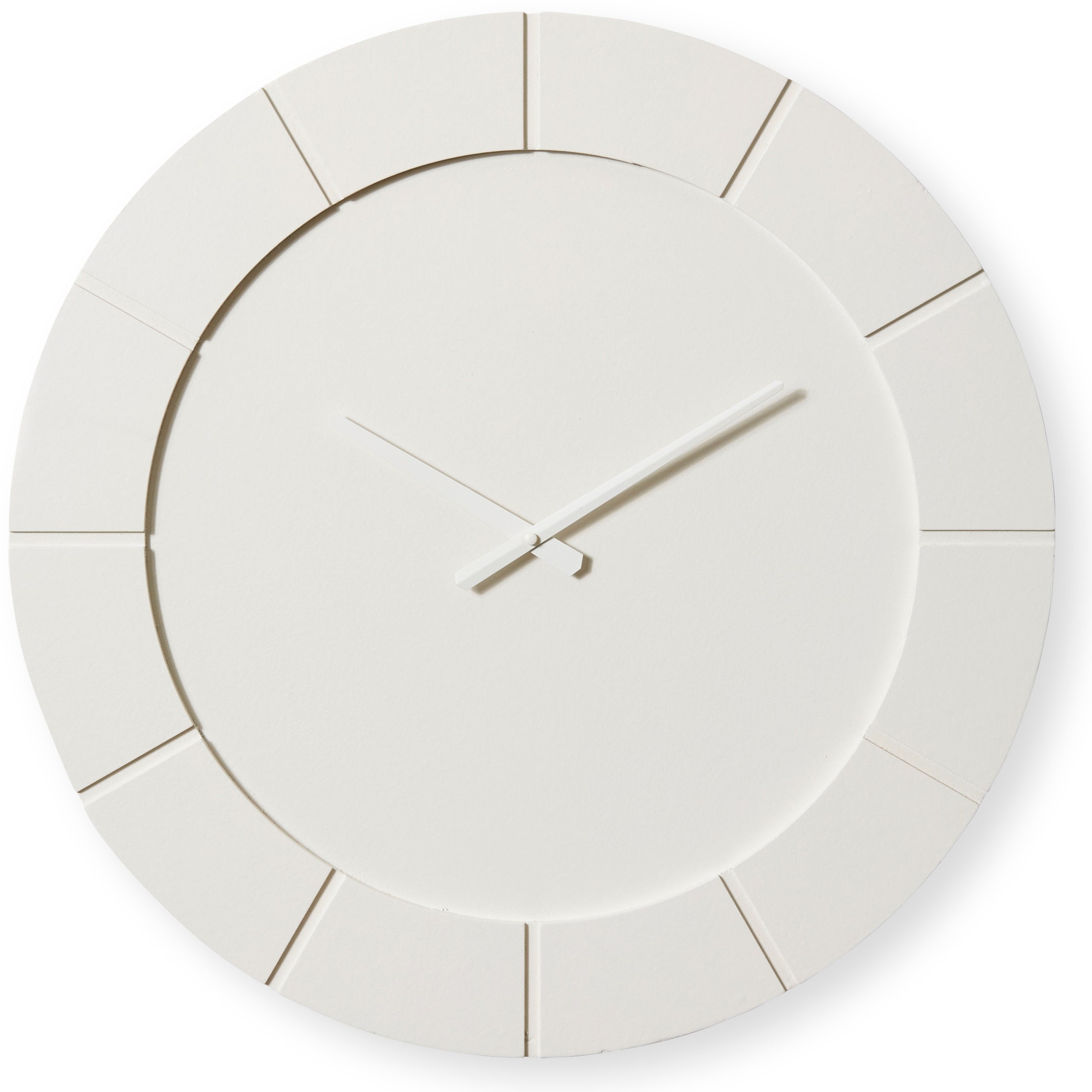 Dakari Minimal Designer Debossed Markers Wall Clock White – Oh Clocks