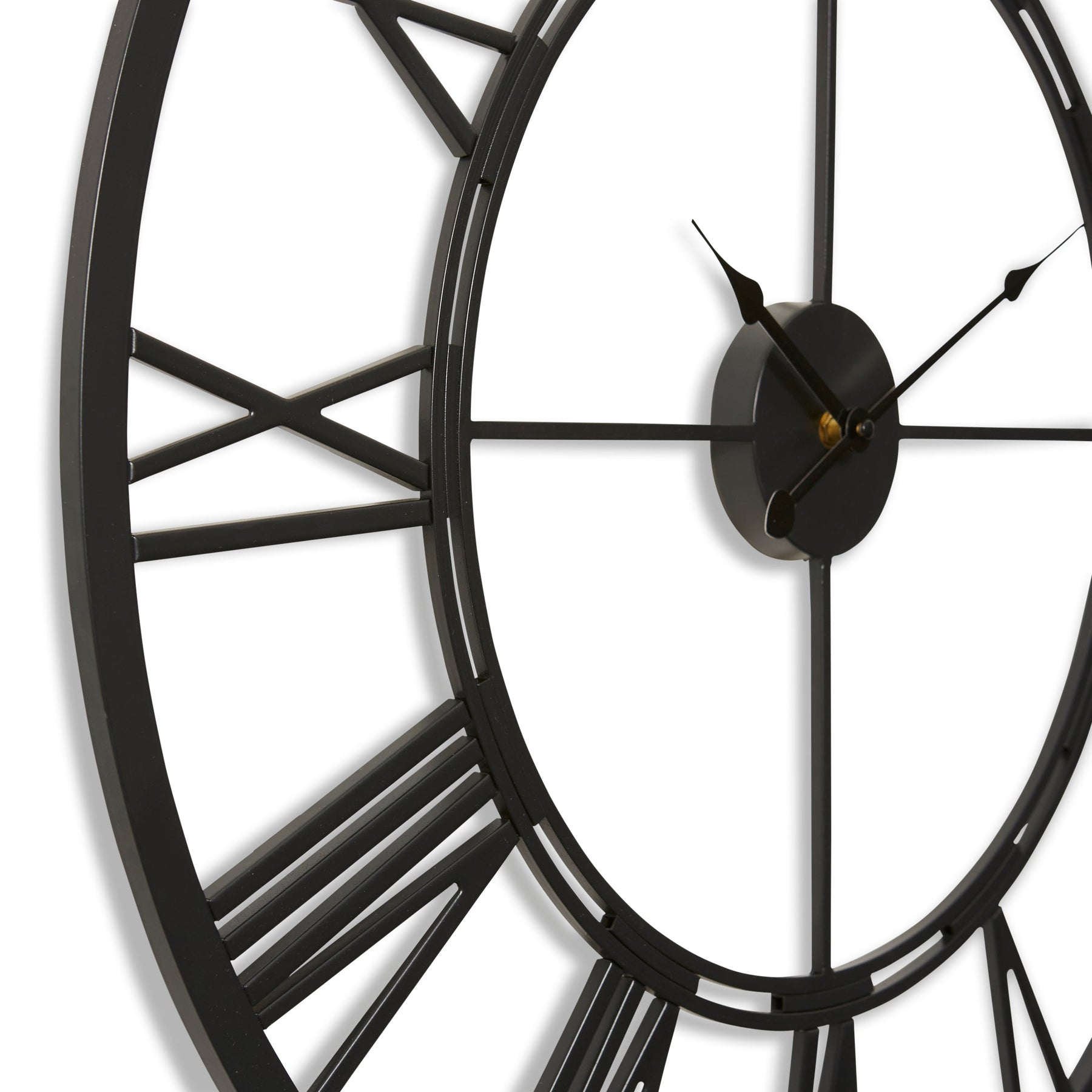 Buy Kingston Metal Skeleton Floating Roman Wall Clock Black 70cm – Oh ...