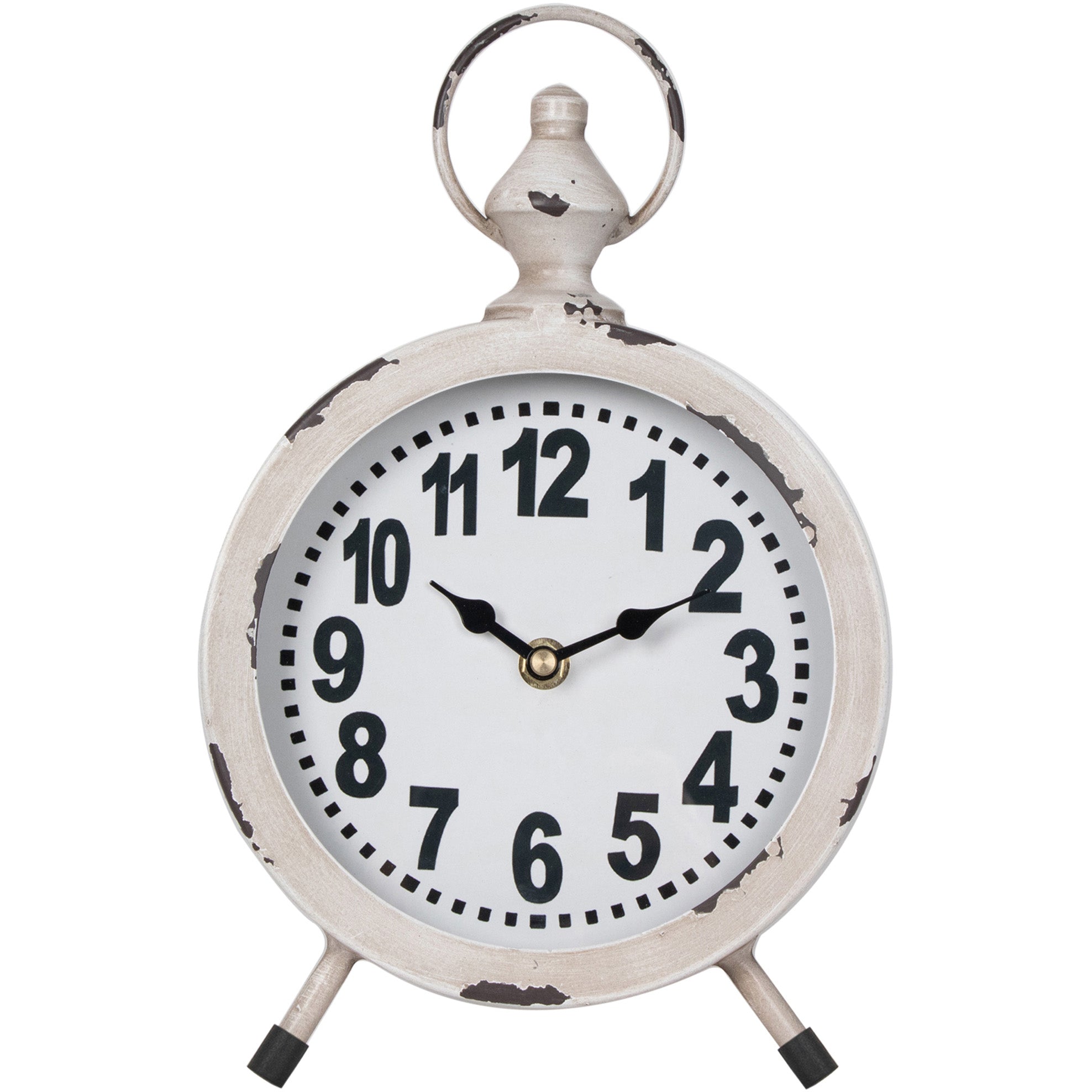 Buy French Provincial FOB Distressed White Iron Desk Clock 28cm – Oh Clocks