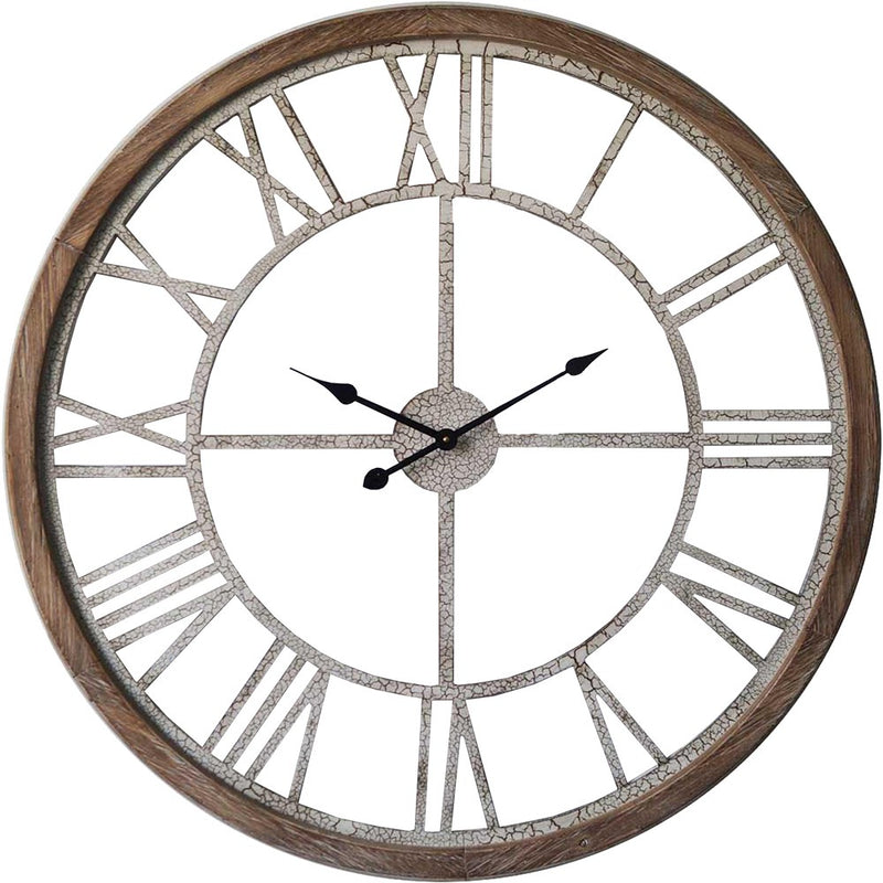 Buy XXL Hamptons Crackle Finish Floating Wall Clock 93cm Online – Oh Clocks
