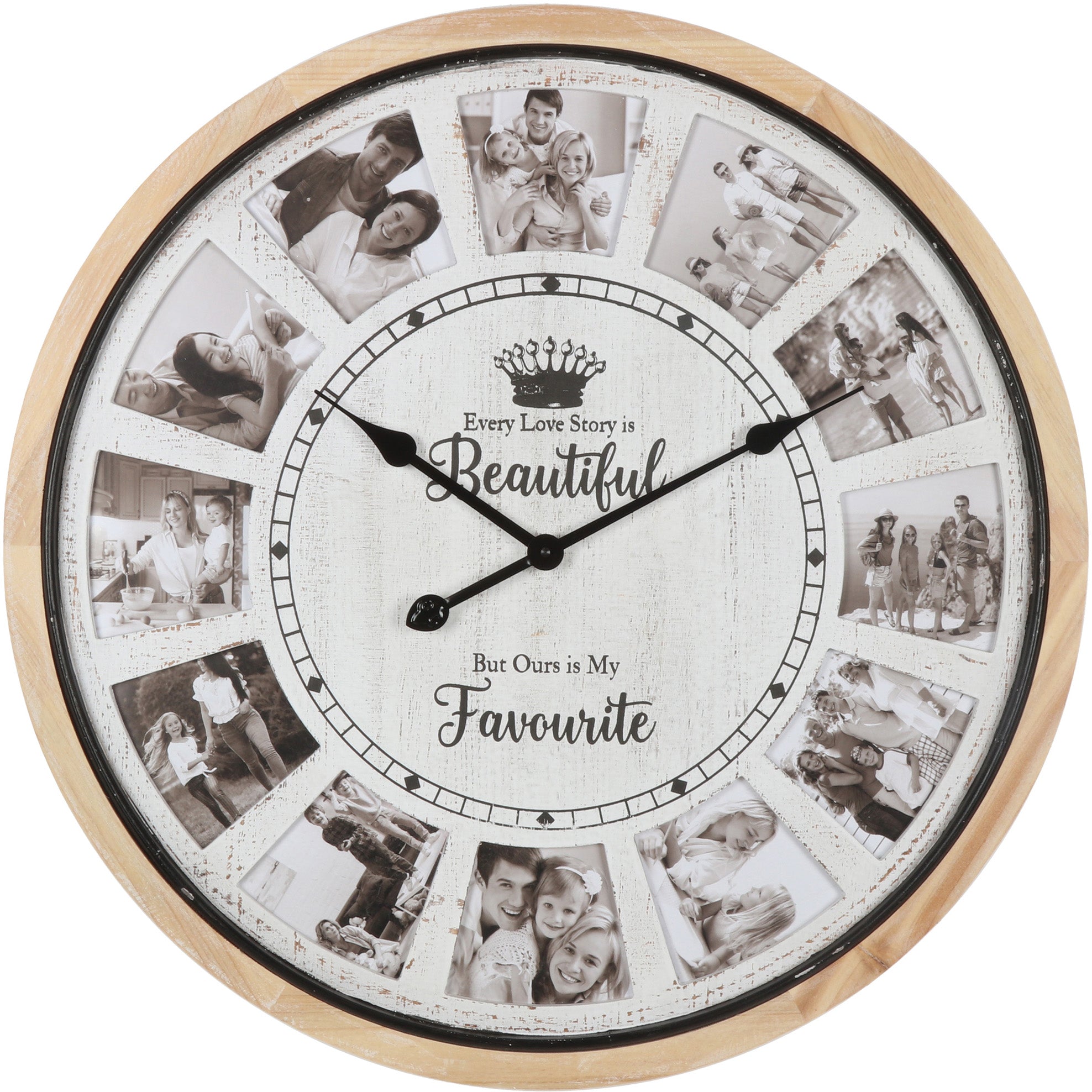 Buy Hamptons Photo Gallery Collage Wall Clock 70cm Online – Oh Clocks