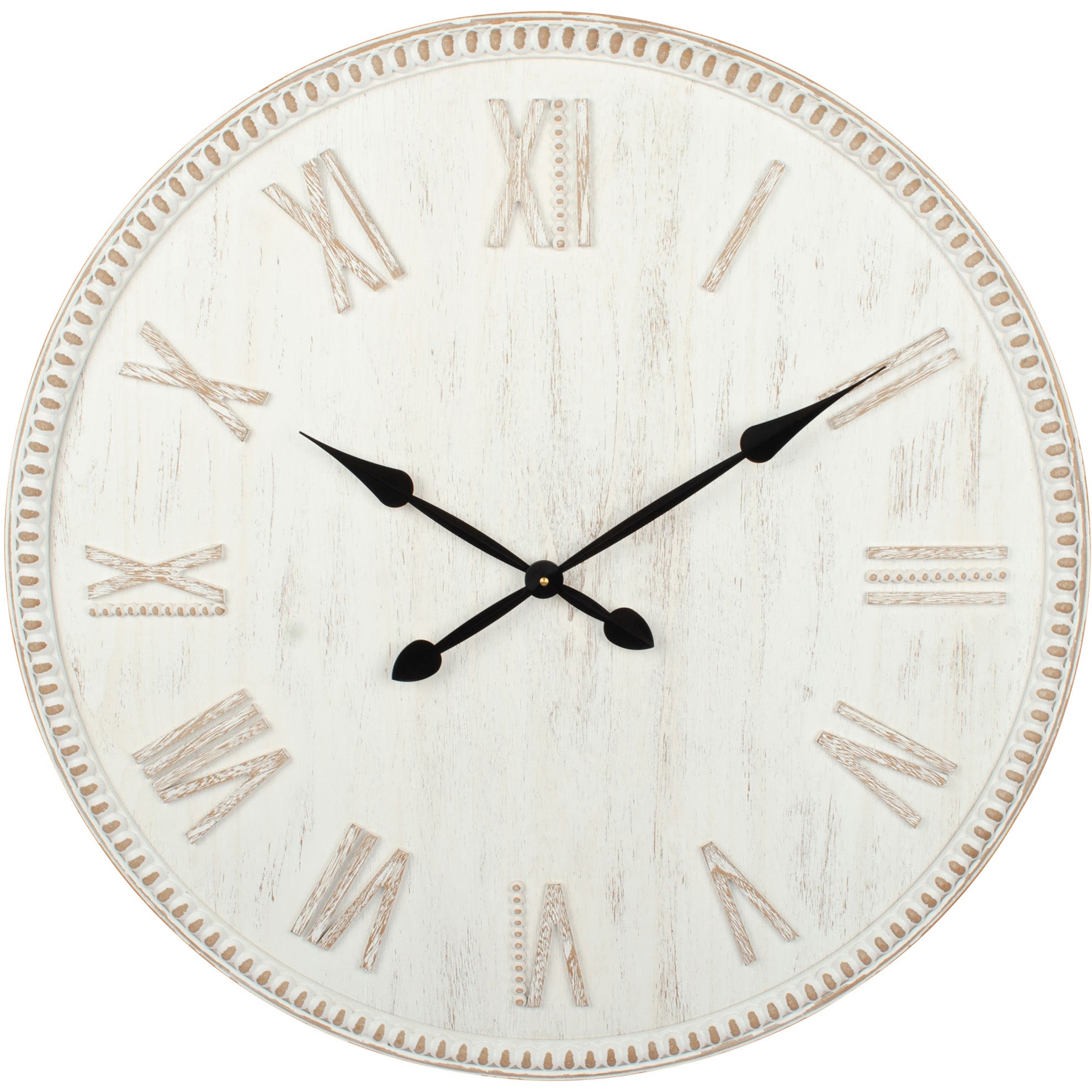 Buy Hamptons Roman Numeral Distressed Rimmed Wall Clock 80cm – Oh Clocks
