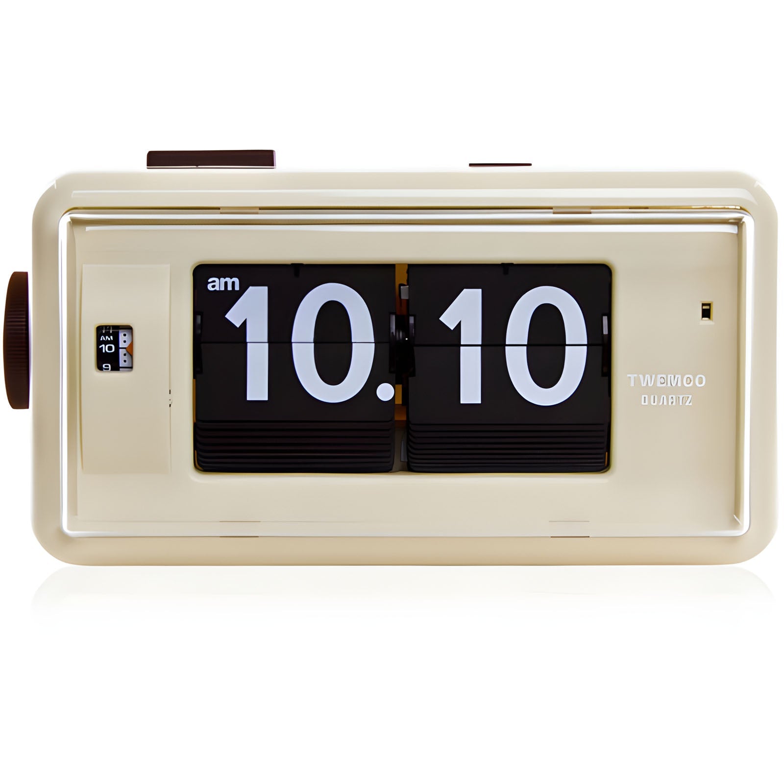 Jadco Flip Card Rotating Dial Alarm Desk Clock Beige – Oh Clocks