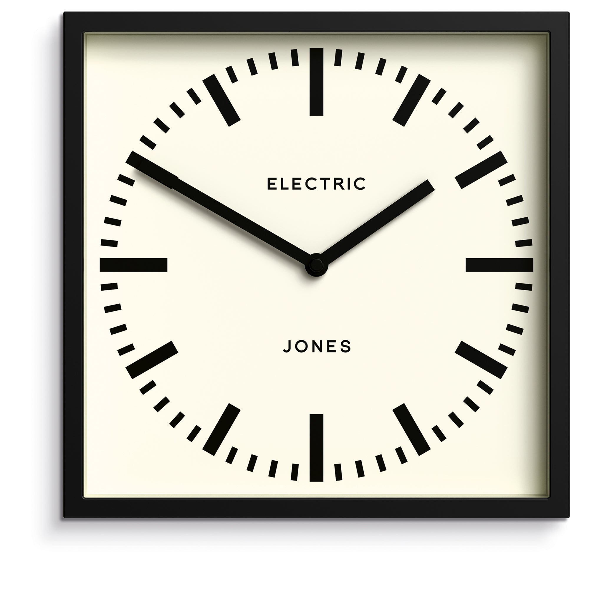 Buy Jones Box Square Wall Clock Markers Black 25cm Online – Oh Clocks