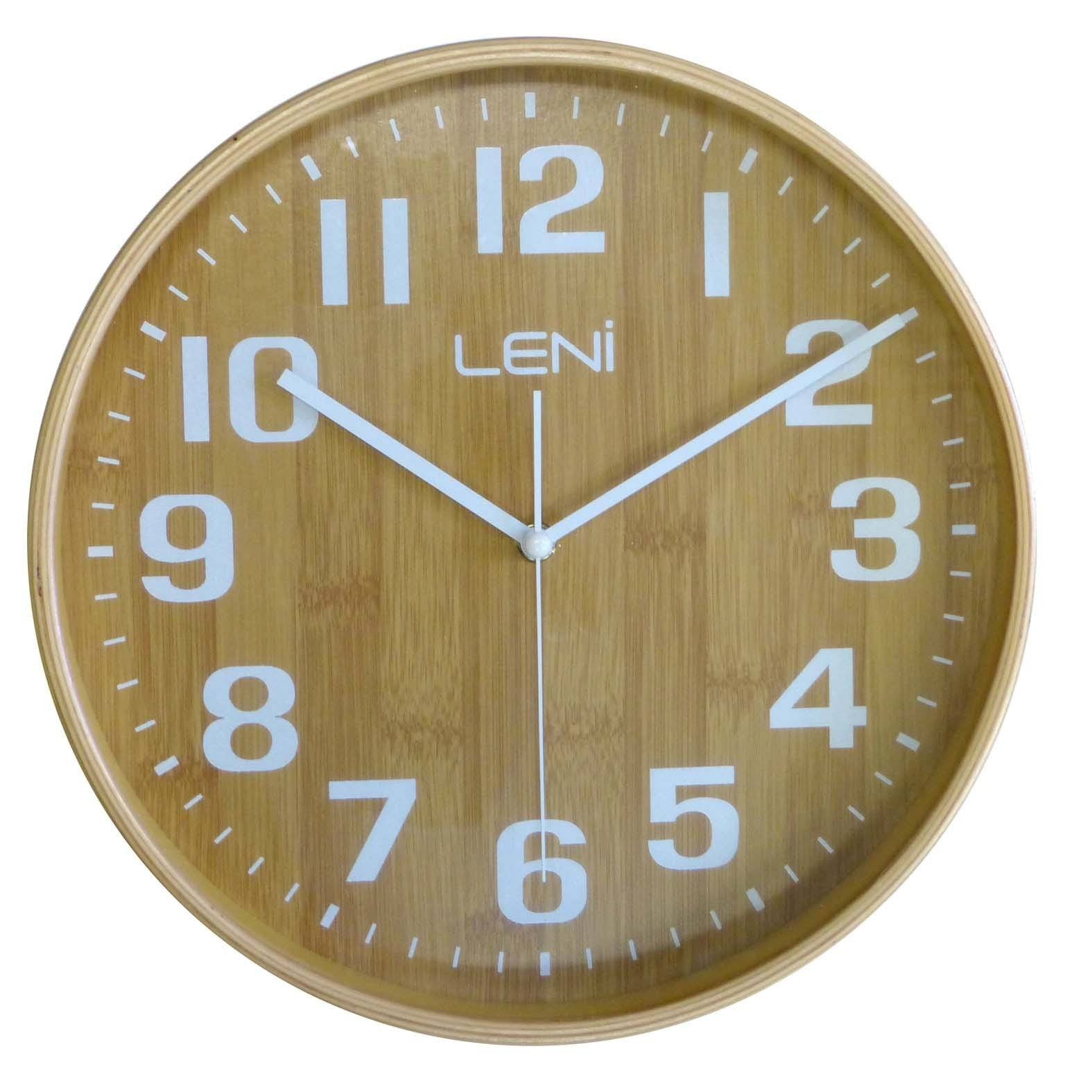 Buy Leni Wood Wall Clock Bamboo Small 26cm Online – Oh Clocks