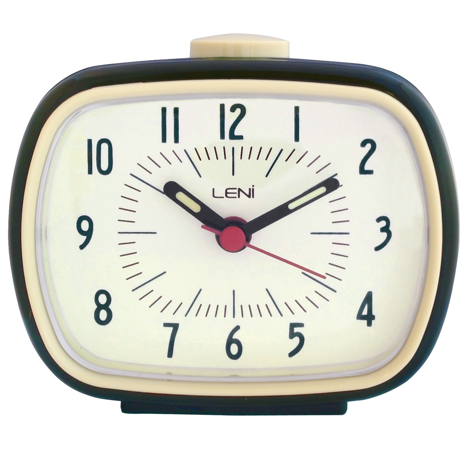 Buy Leni Retro Alarm Clock Dark Olive Green 11cm Online – Oh Clocks
